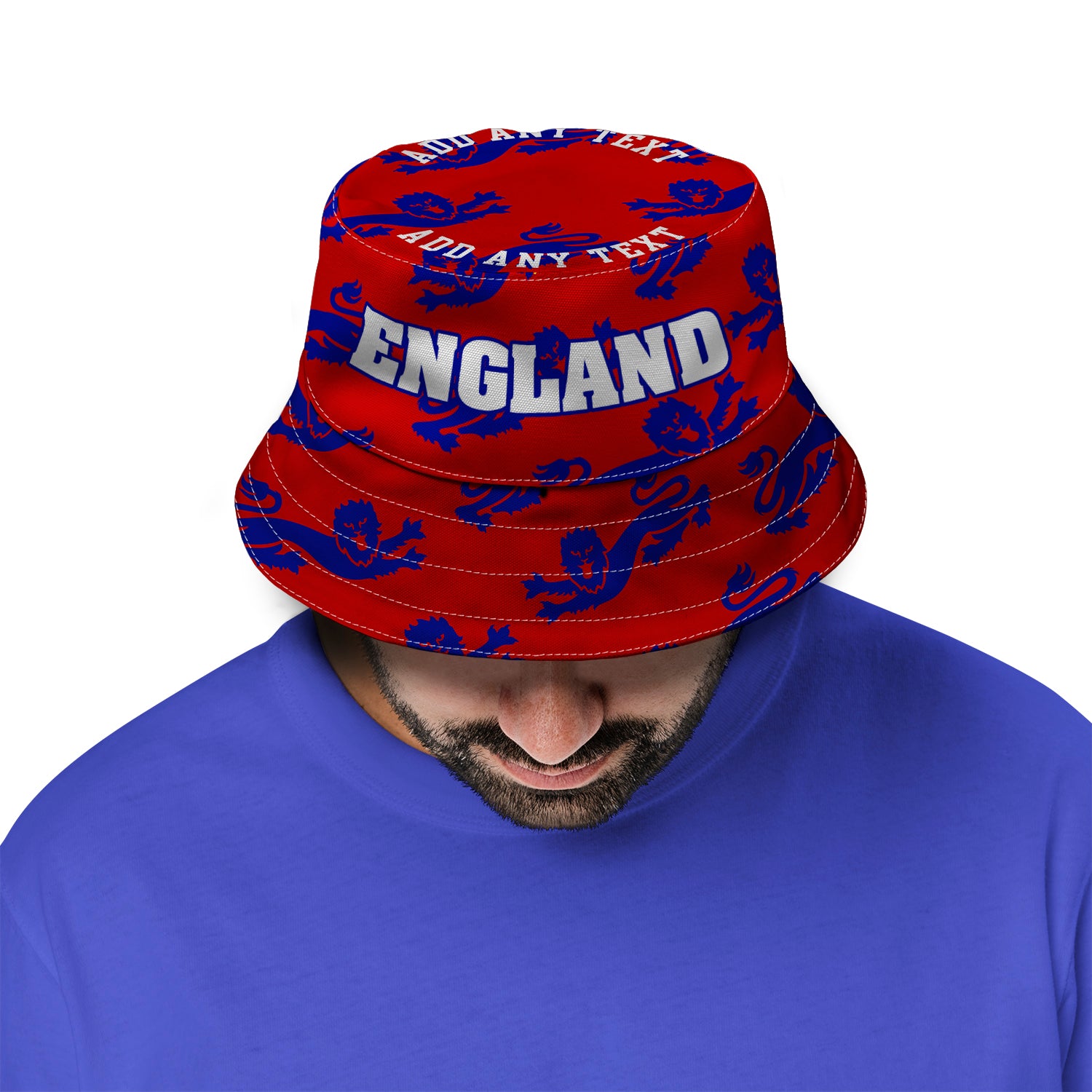 England Lions All Over - Red Bucket Hat – https://britishmade.gifts/