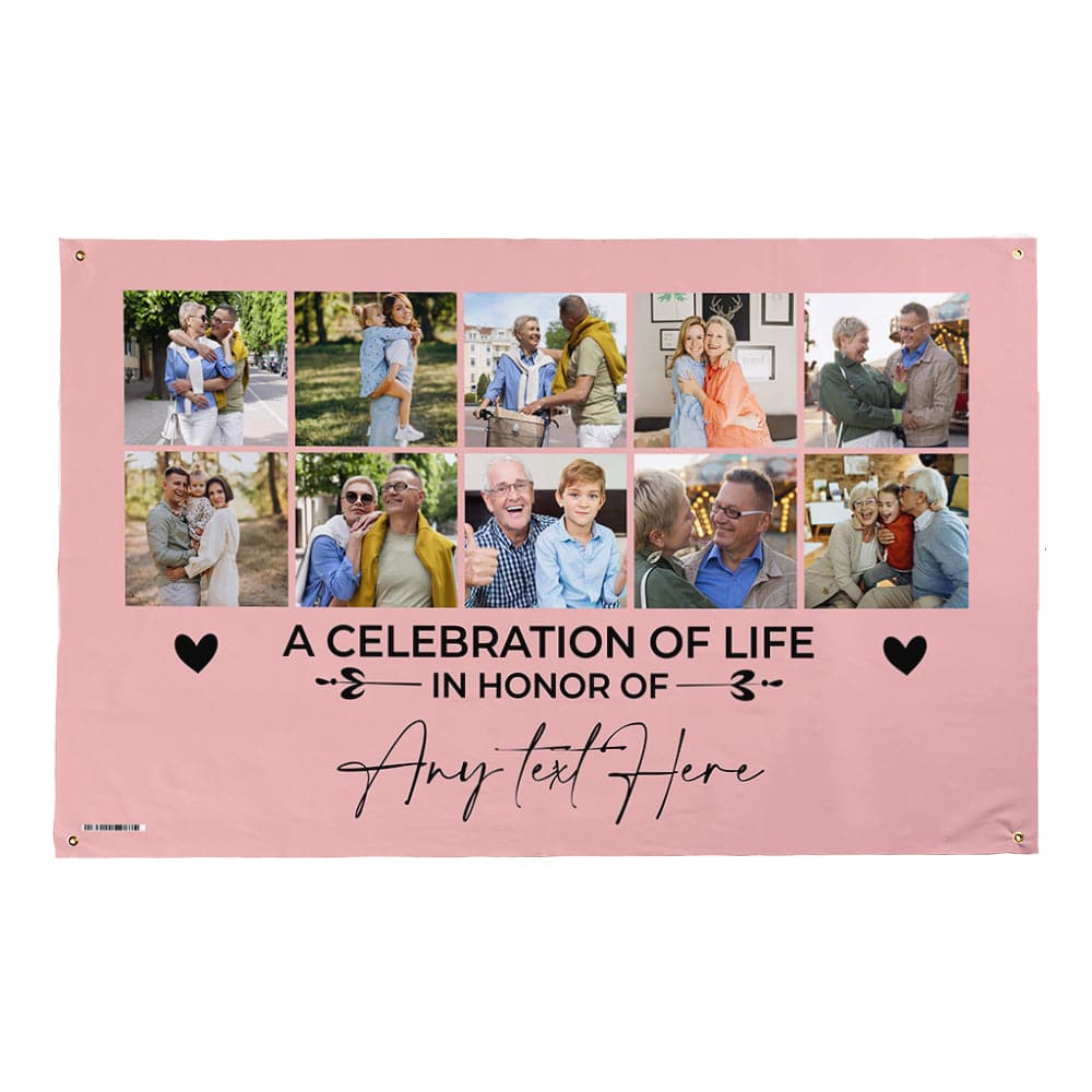 A Celebration Of Life - Any Colour - Personalised Photo 5ft x 3ft Fabr ...