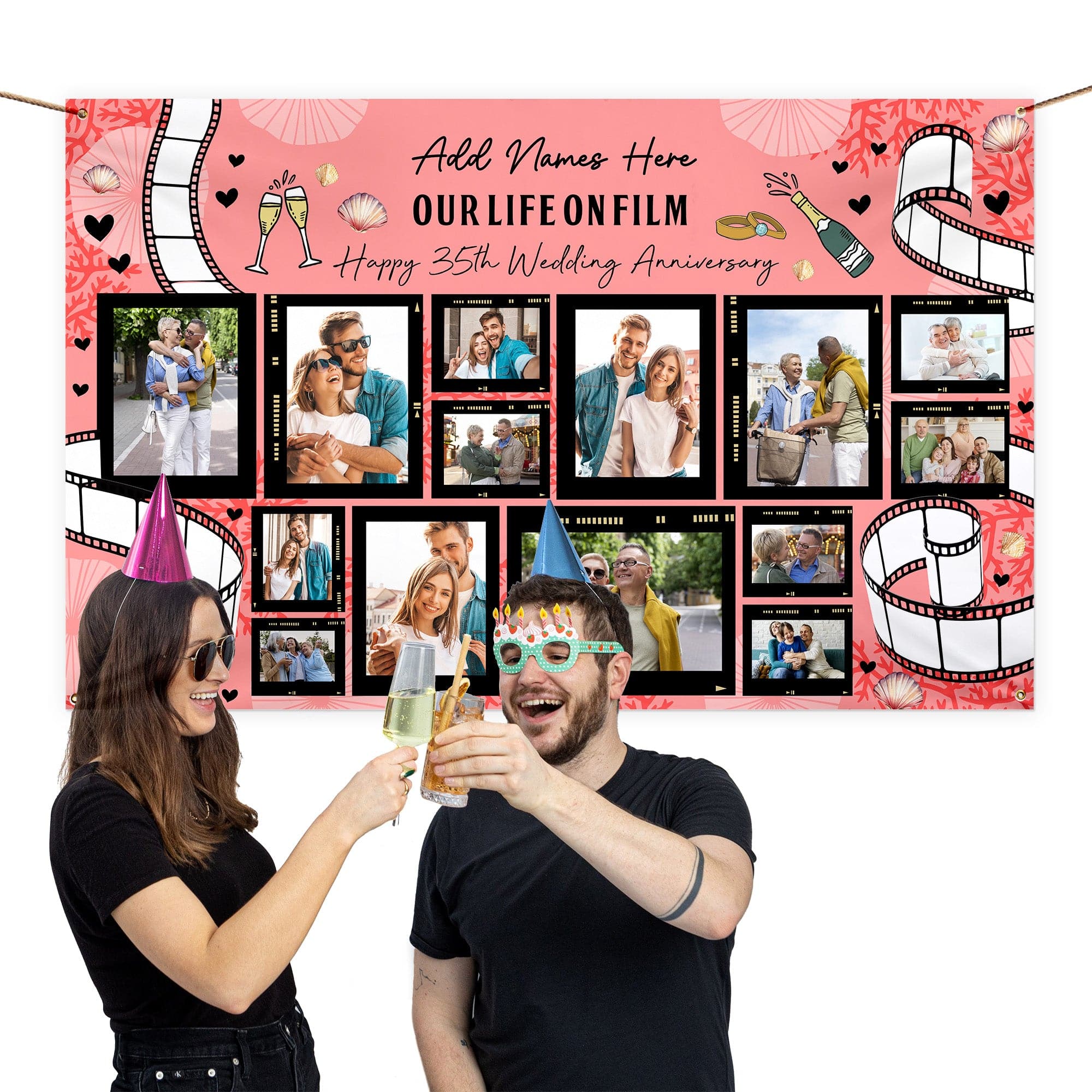 35th Coral Wedding Anniversary - Personalised 5ft x 3ft Banner – https ...
