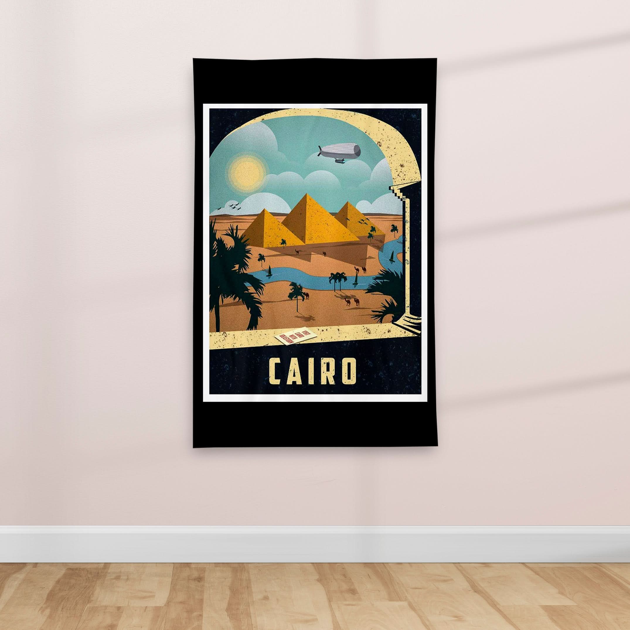 Cairo Egypt Vintage Travel Textile Poster – https://britishmade.gifts/