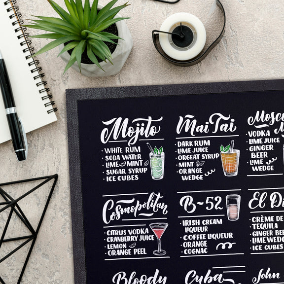 Cocktail Menu - Personalised Door Mat - 60cm x 40cm – https ...