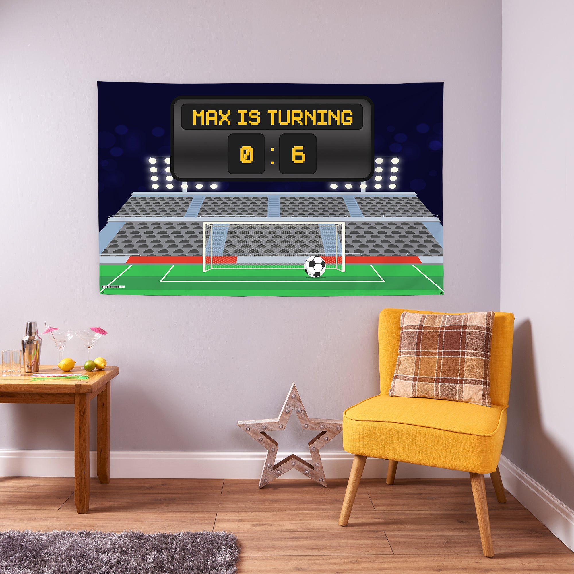 Football Pitch Scoreboard - Personalised 5ft x 3ft Fabric Banner ...