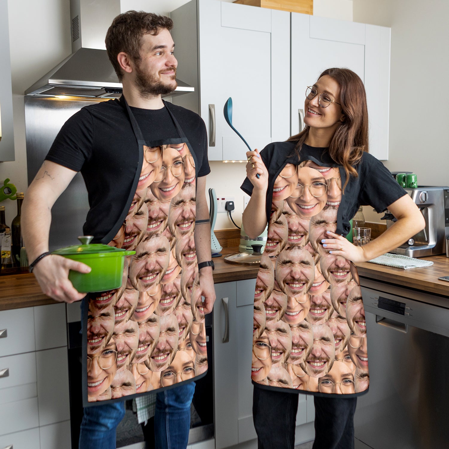 Your Face All Over - Add 2 Faces - Adult Apron – https://britishmade.gifts/