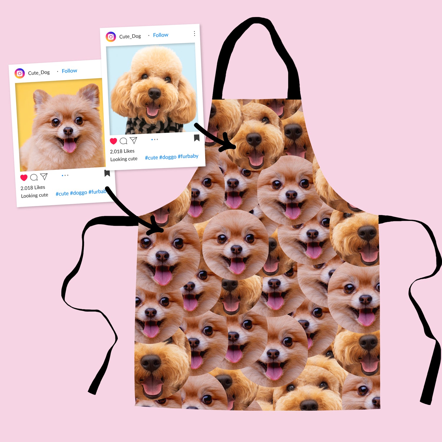 Your Face All Over - Add 2 Faces - Adult Apron – https://britishmade.gifts/