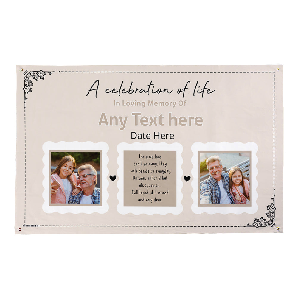 A Celebration Of Life - In Loving Memory - Personalised Photo 5ft x 3f ...