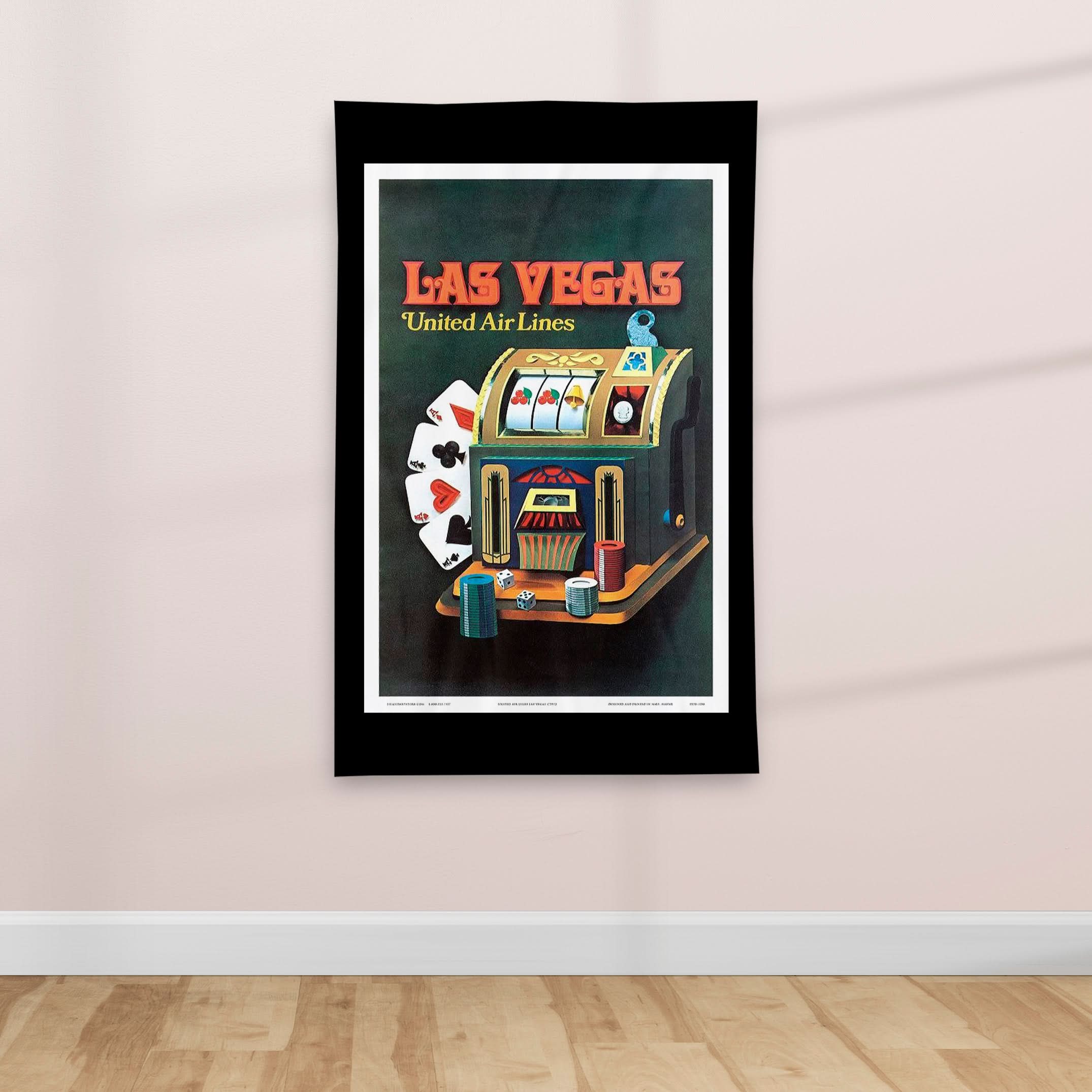 Las Vegas Vintage Travel Textile Poster, Large Retro Fabric Wall Art ...