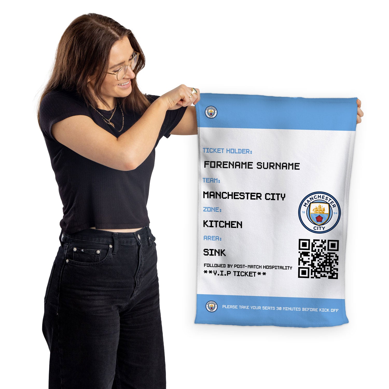 Manchester City Ticket Tea Towel - Officially Licenced – https ...