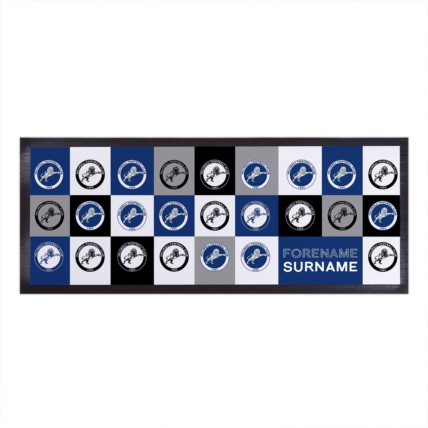 Millwall - Chequered Personalised Bar Runner - Officially Licenced ...
