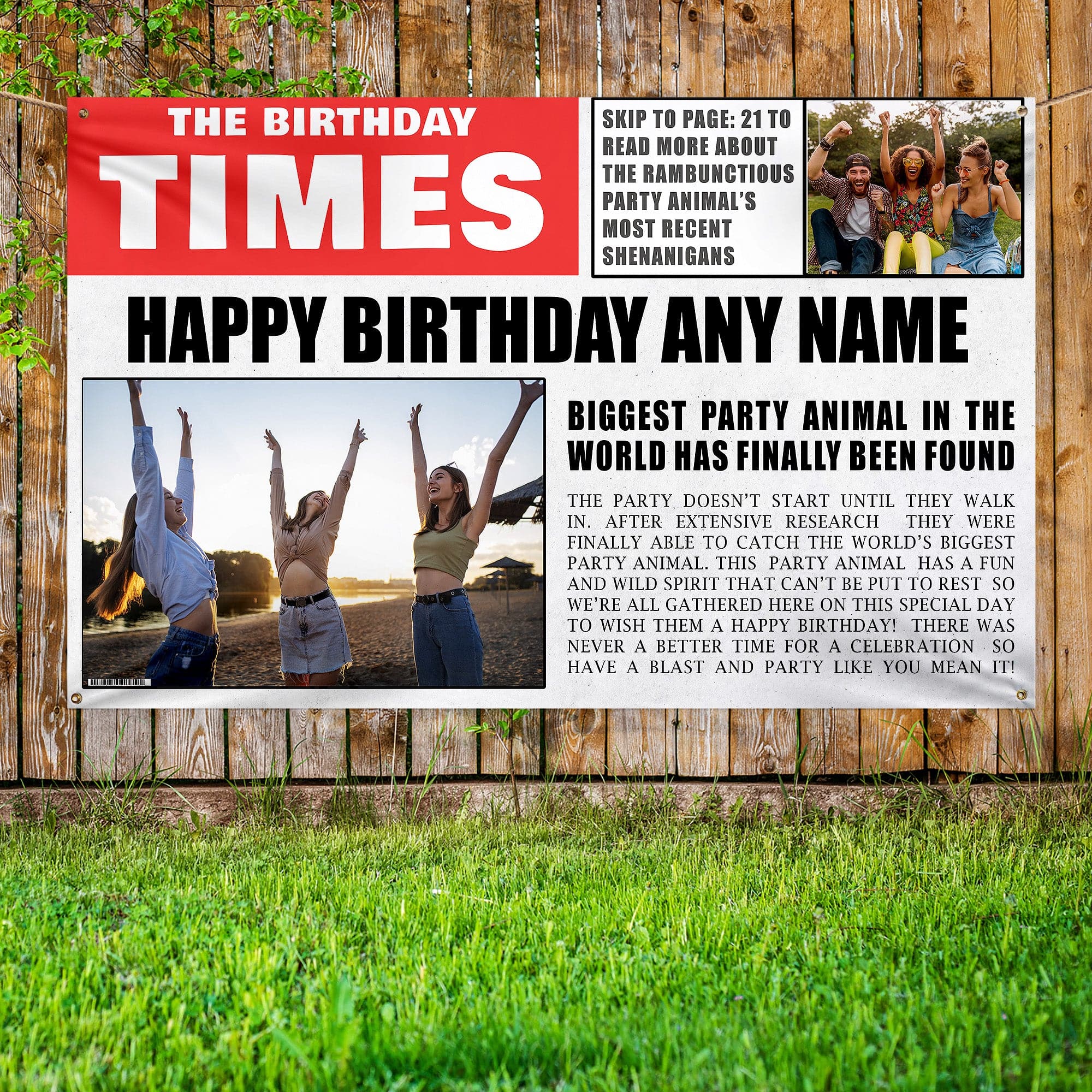 Fake News Birthday Banner - With Text - Personalised 5ft x 3ft Fabric ...