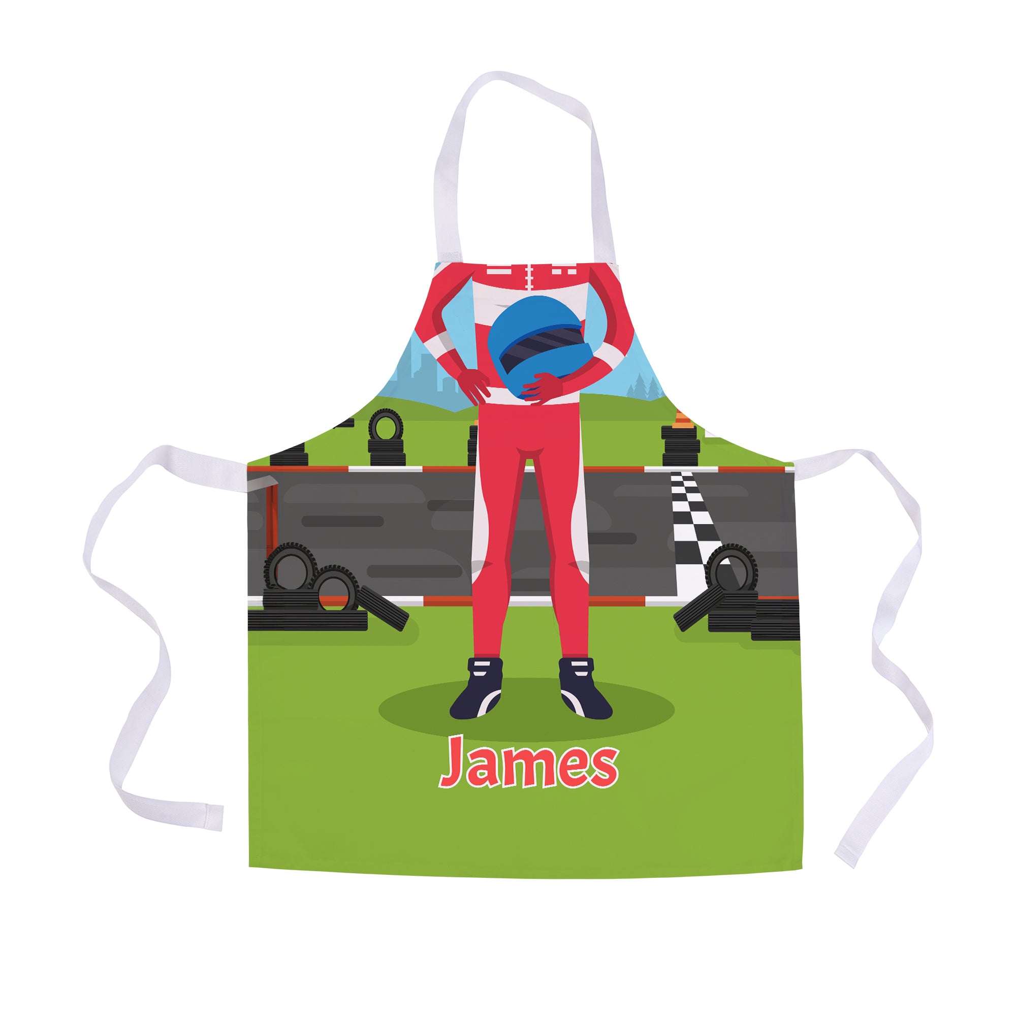 Personalised - Racecar Driver - Kids Apron – https://britishmade.gifts/