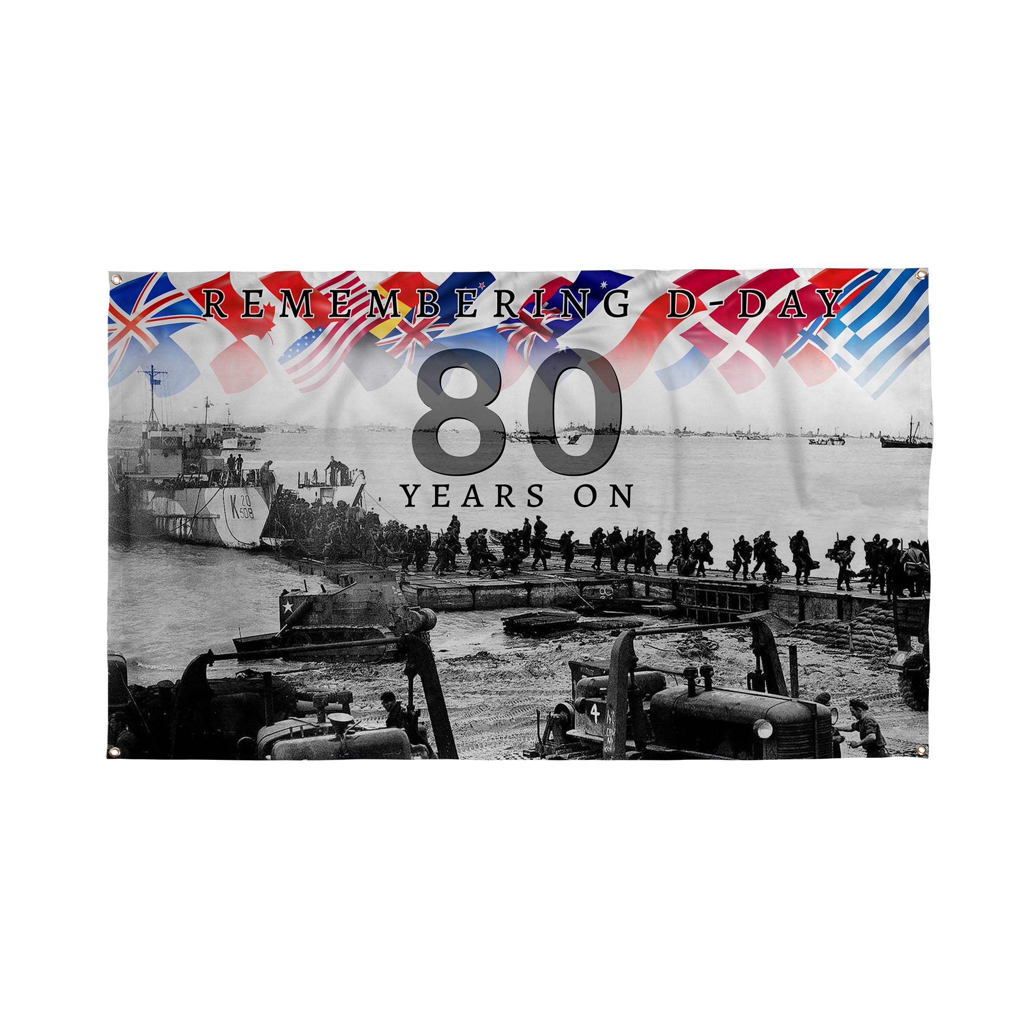 Remembering D-Day 80 Years | Banner - 3 Sizes – https://britishmade.gifts/
