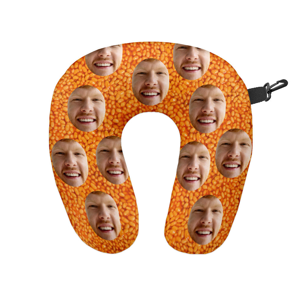 Bean Face - Personalised Travel Neck Pillow – https://britishmade.gifts/
