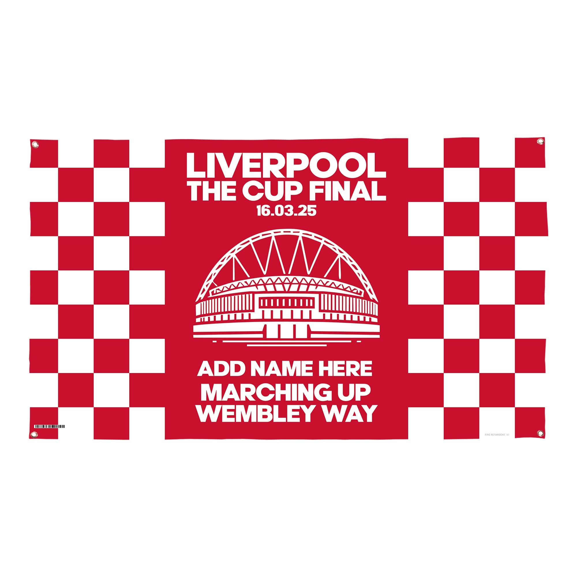 Liverpool Cup Final - Personalised Banner - Chequered - Two Sizes ...