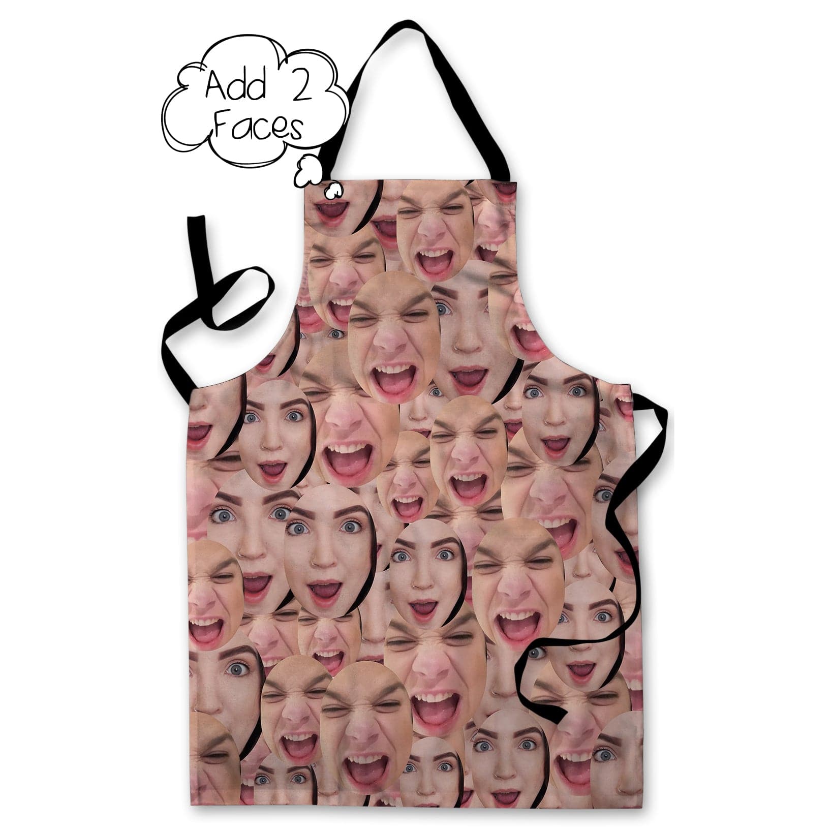 Your Face All Over - Add 2 Faces - Adult Apron – https://britishmade.gifts/