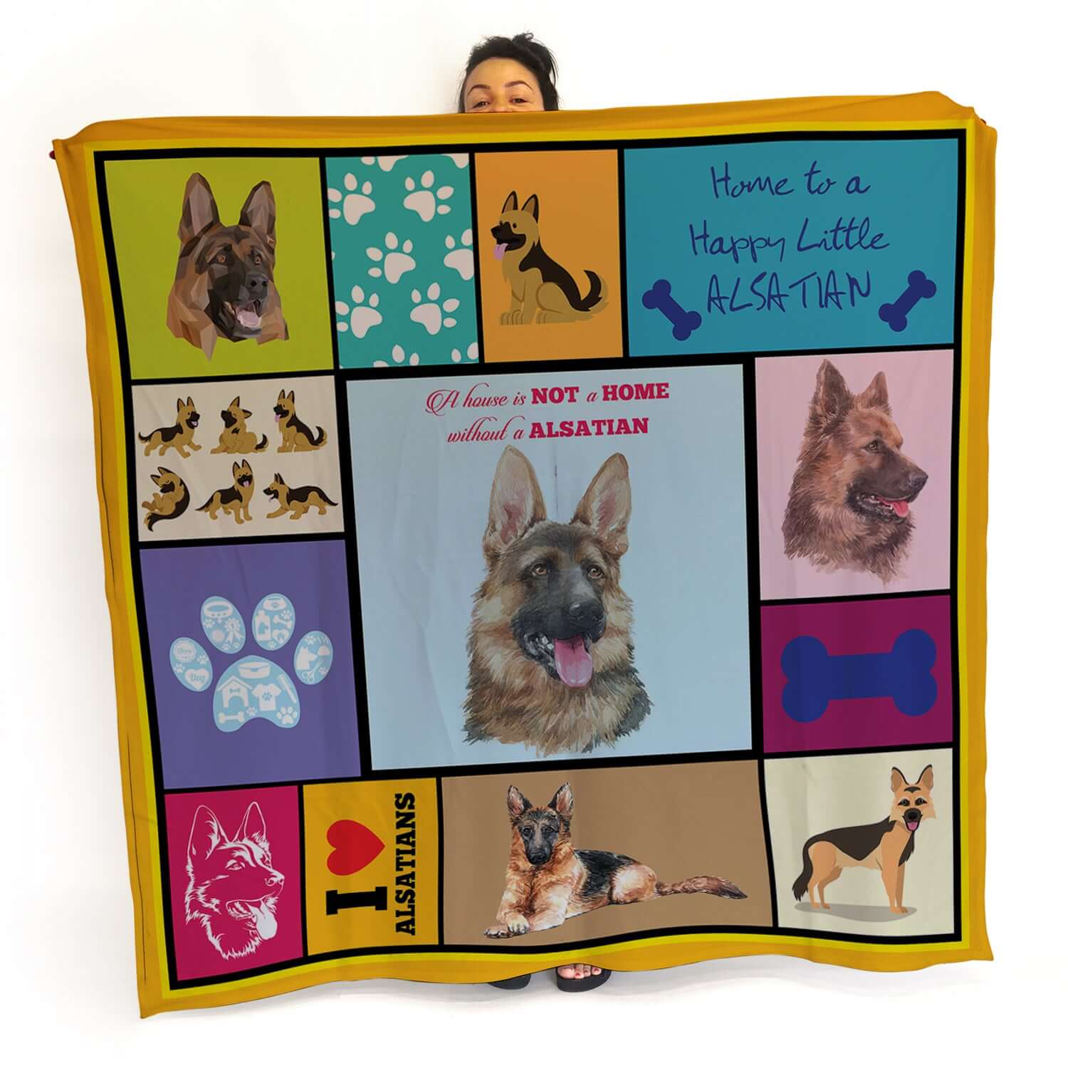Alsatian - Colourful Pet Blanket – https://britishmade.gifts/