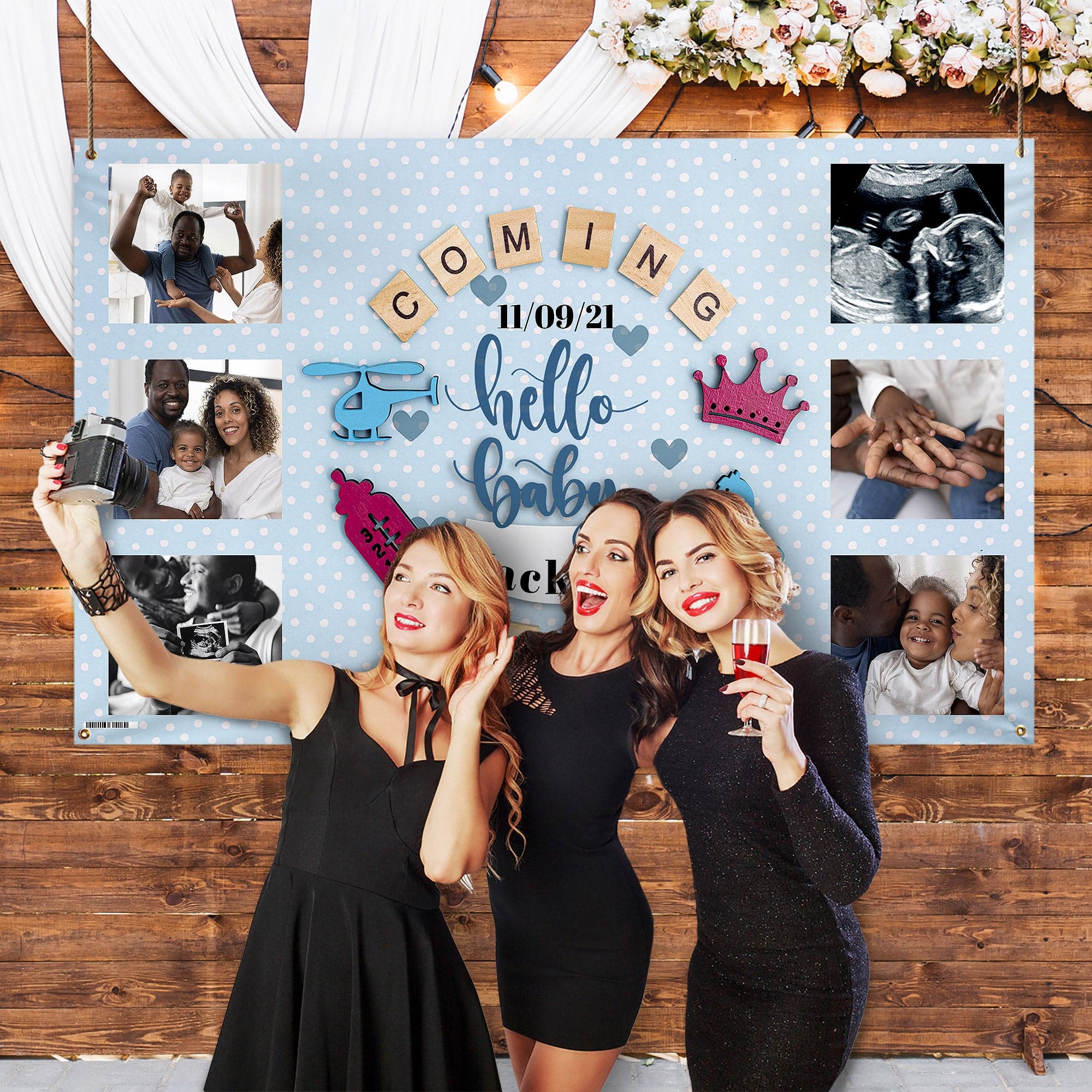 Blue Coming Soon - Baby Photo Banner - Edit Text - 5FT X 3FT – https ...