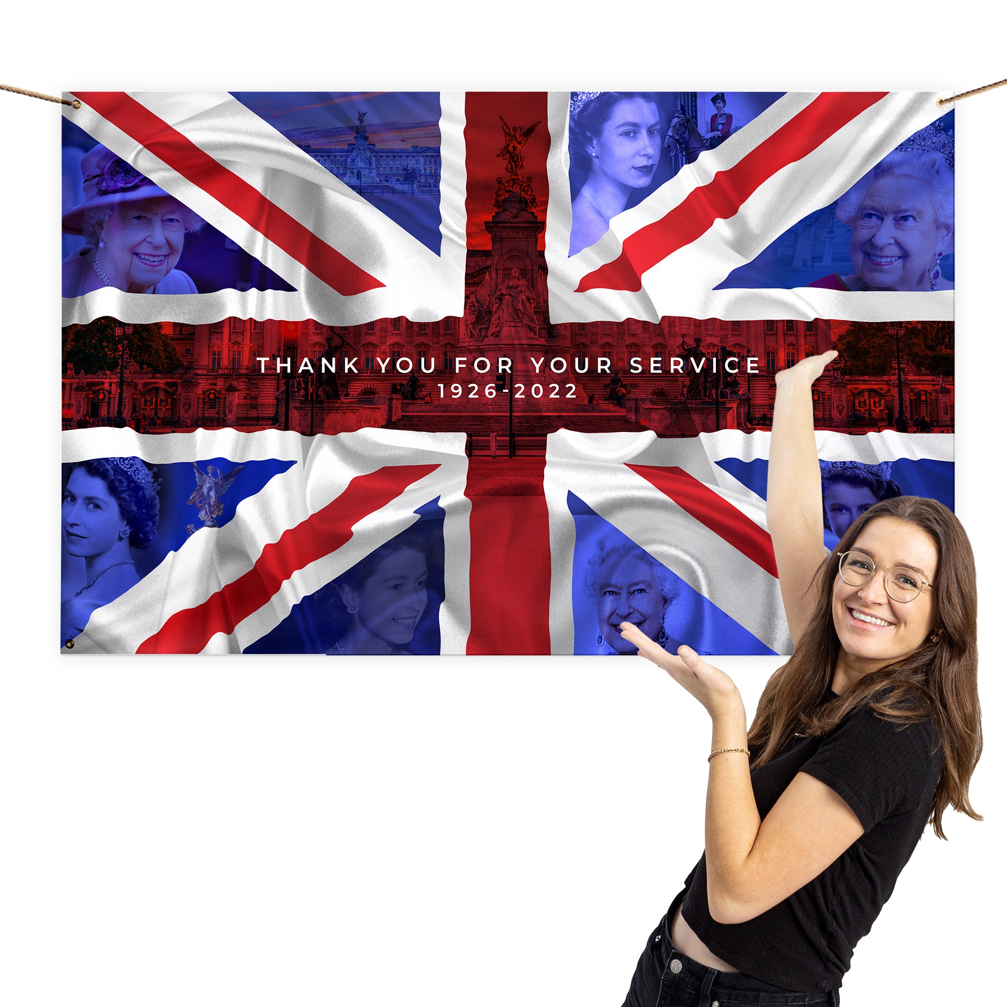 Queens Commemorative - A Look Back In Time - 5ft x 3ft Fabric Banner ...