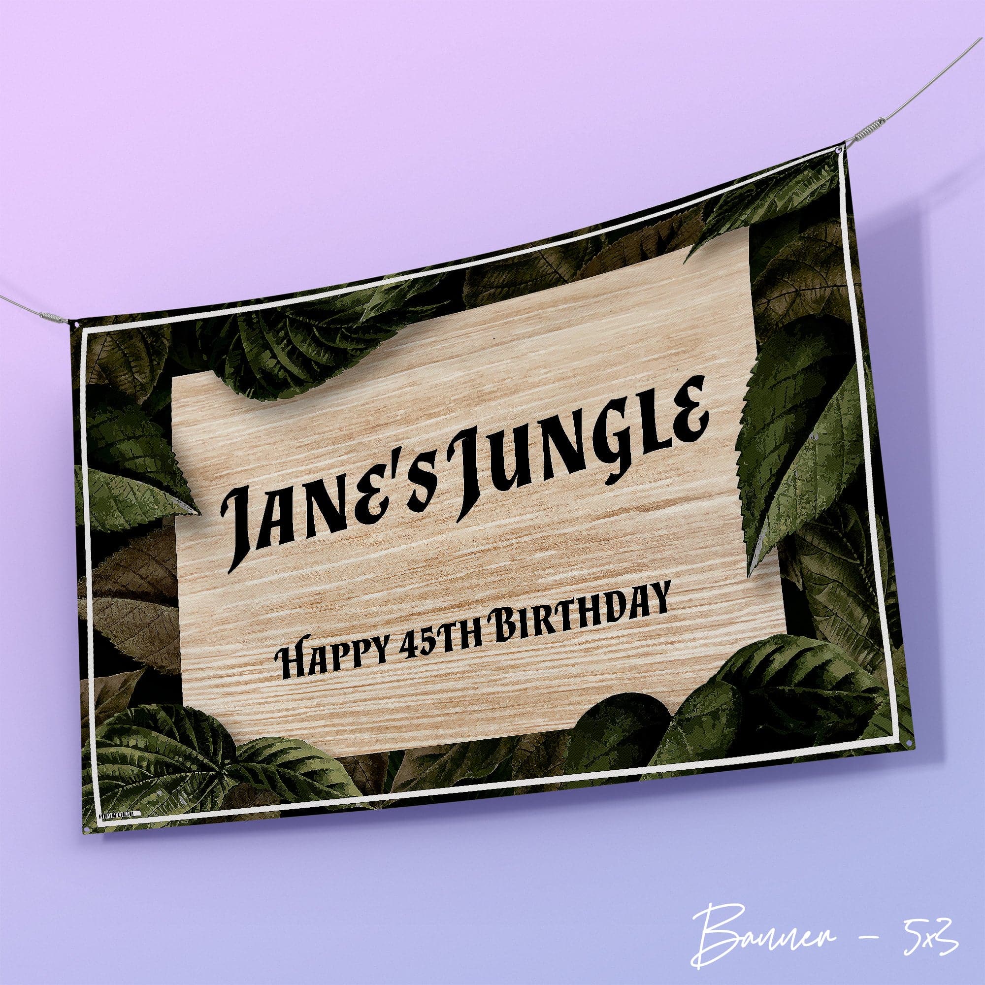 Personalised Text - Wooden Sign - Garden Hedge Party Banner - 5ft x 3f ...