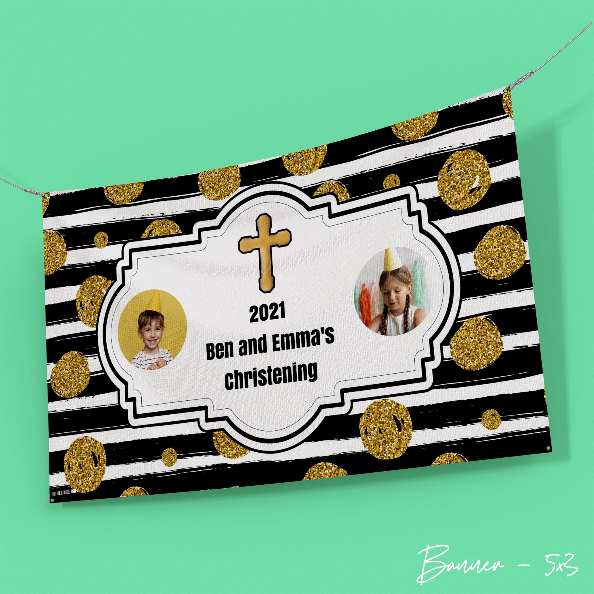 Black Stripe - Cross Photo Banner - Edit text - 5FT X 3FT – https ...