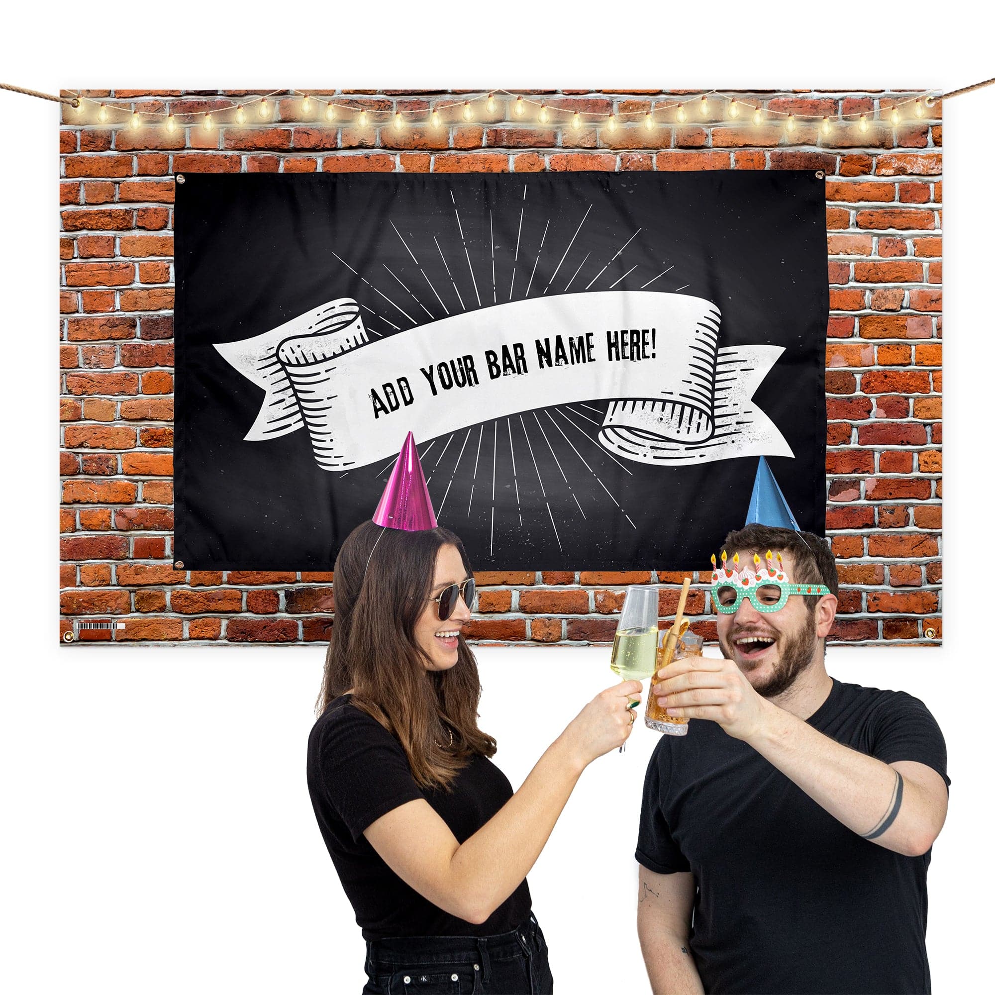 Brick Wall Bar sign | Add Text - 5ft x 3ft Banner – https://britishmade ...