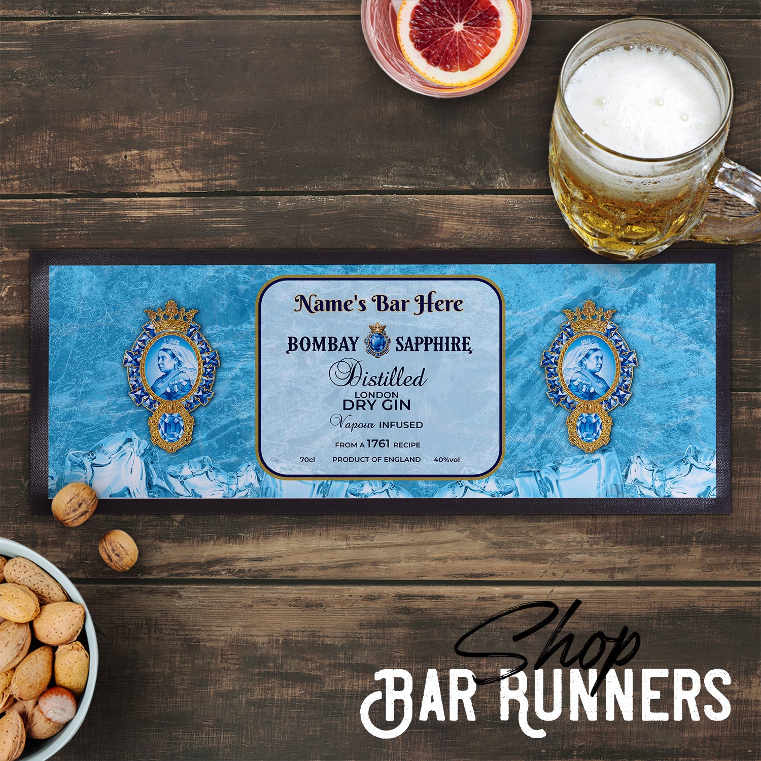 Pub Inspired - Dry Gin - Personalised Text Bar Runner – https ...