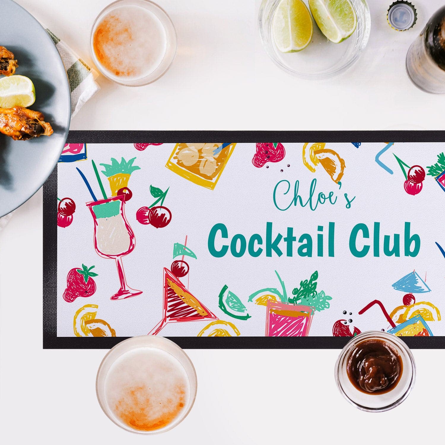 Personalised Bar Runner - Cocktail Bar White – https://britishmade.gifts/