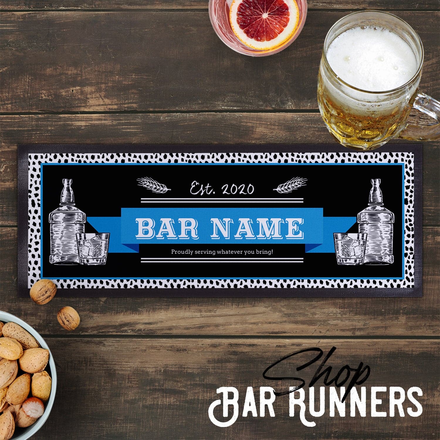 Proudly Serving - Black Spot banner - Personalised Bar Runner – https ...