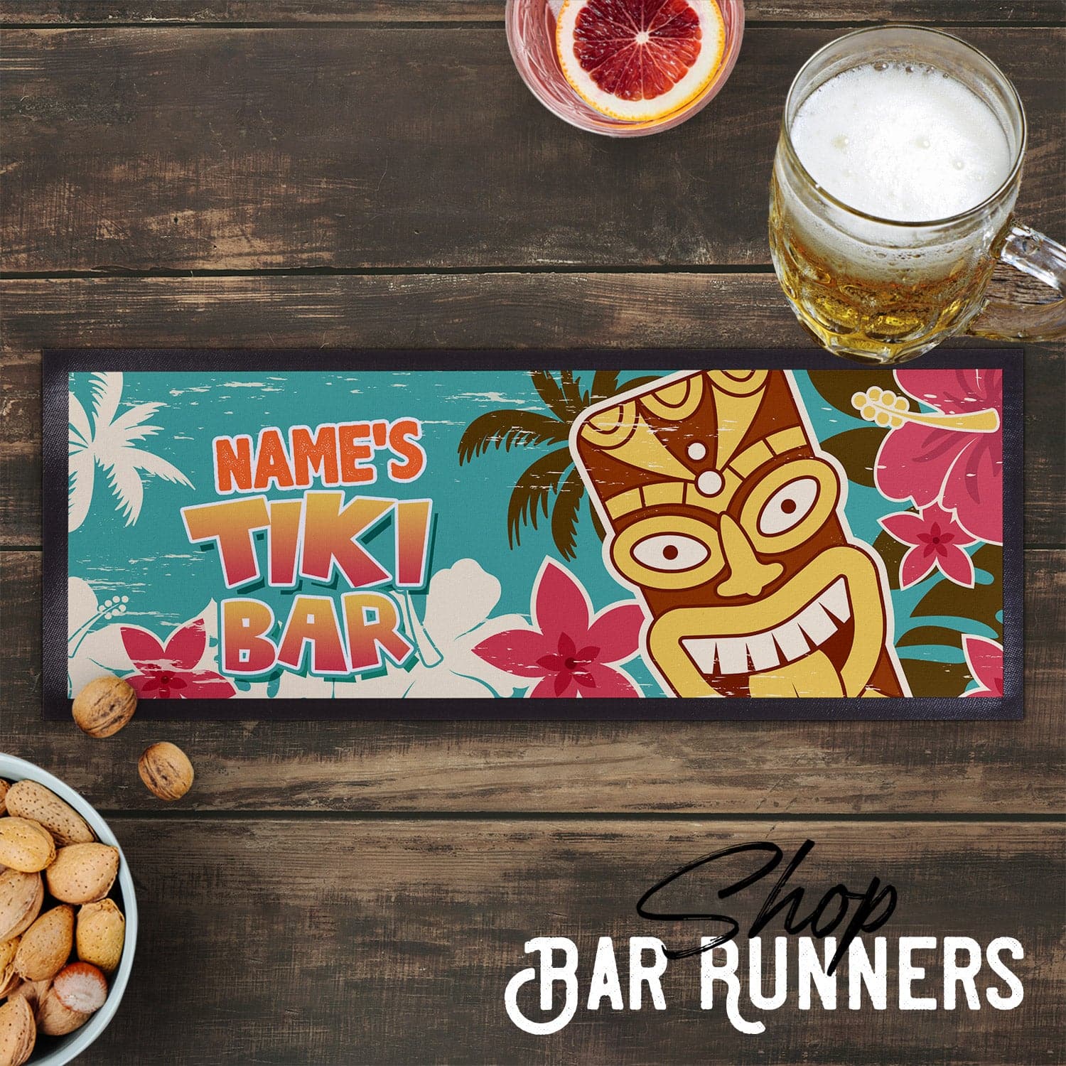 Personalised Bar Runner - Tiki Bar - Mask – https://britishmade.gifts/