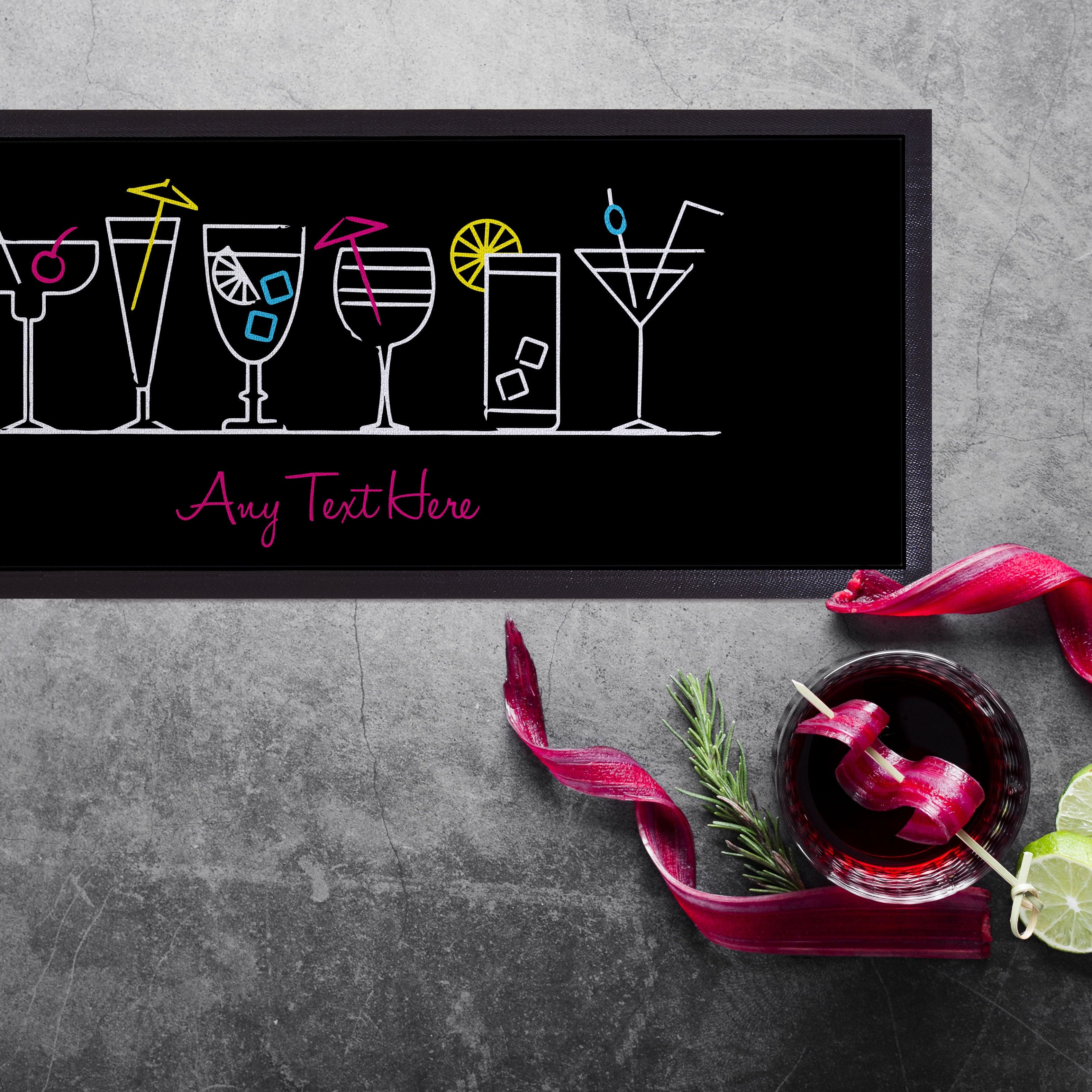 Cocktails - Personalised Bar Runner – https://britishmade.gifts/