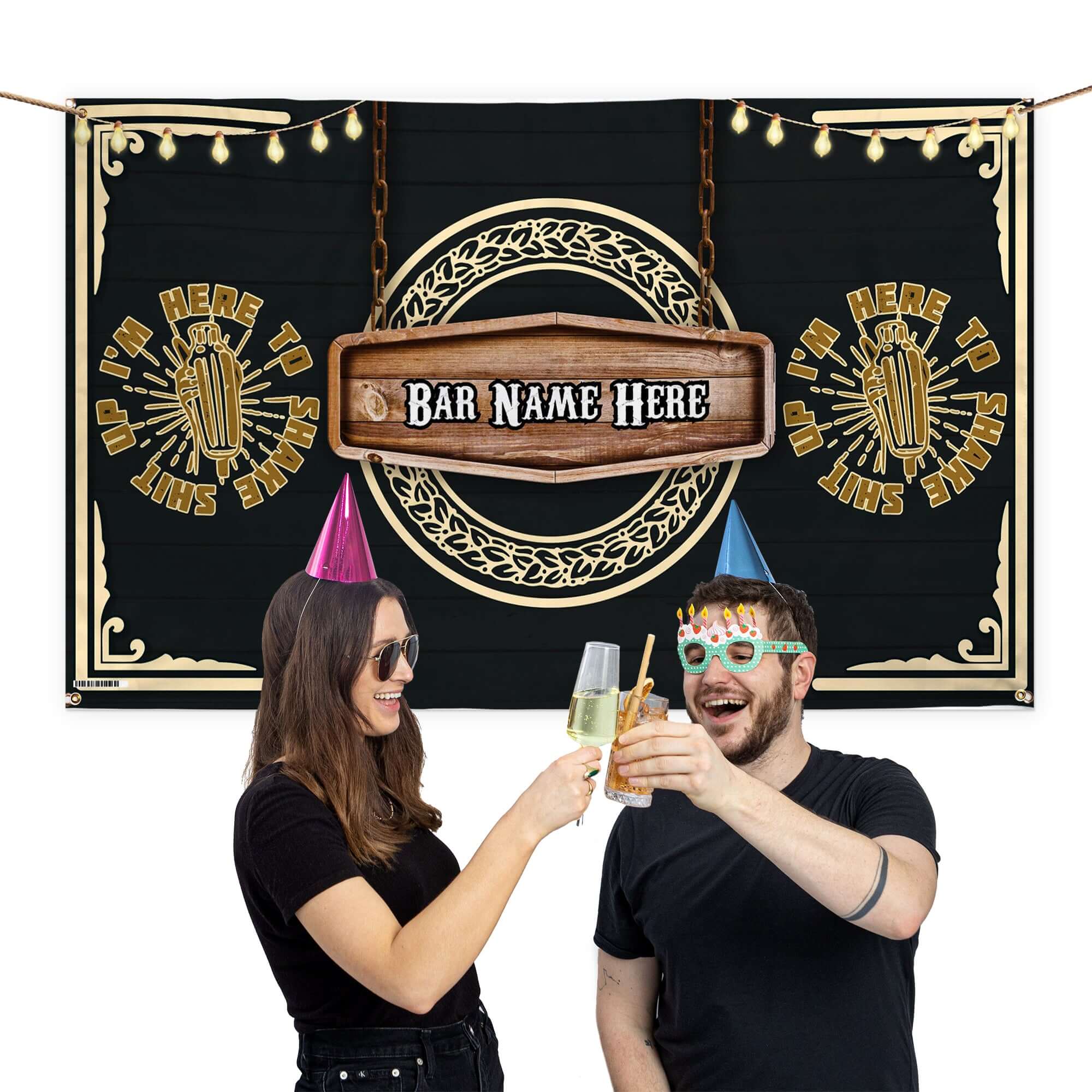 Bar Sign - Here To Shake | Personalised Banner - 5ft x 3ft – https ...