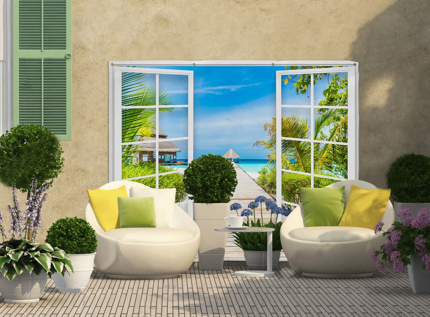 Beach Doors - Landscape Garden Banner - 79" x 61" – https://britishmade ...