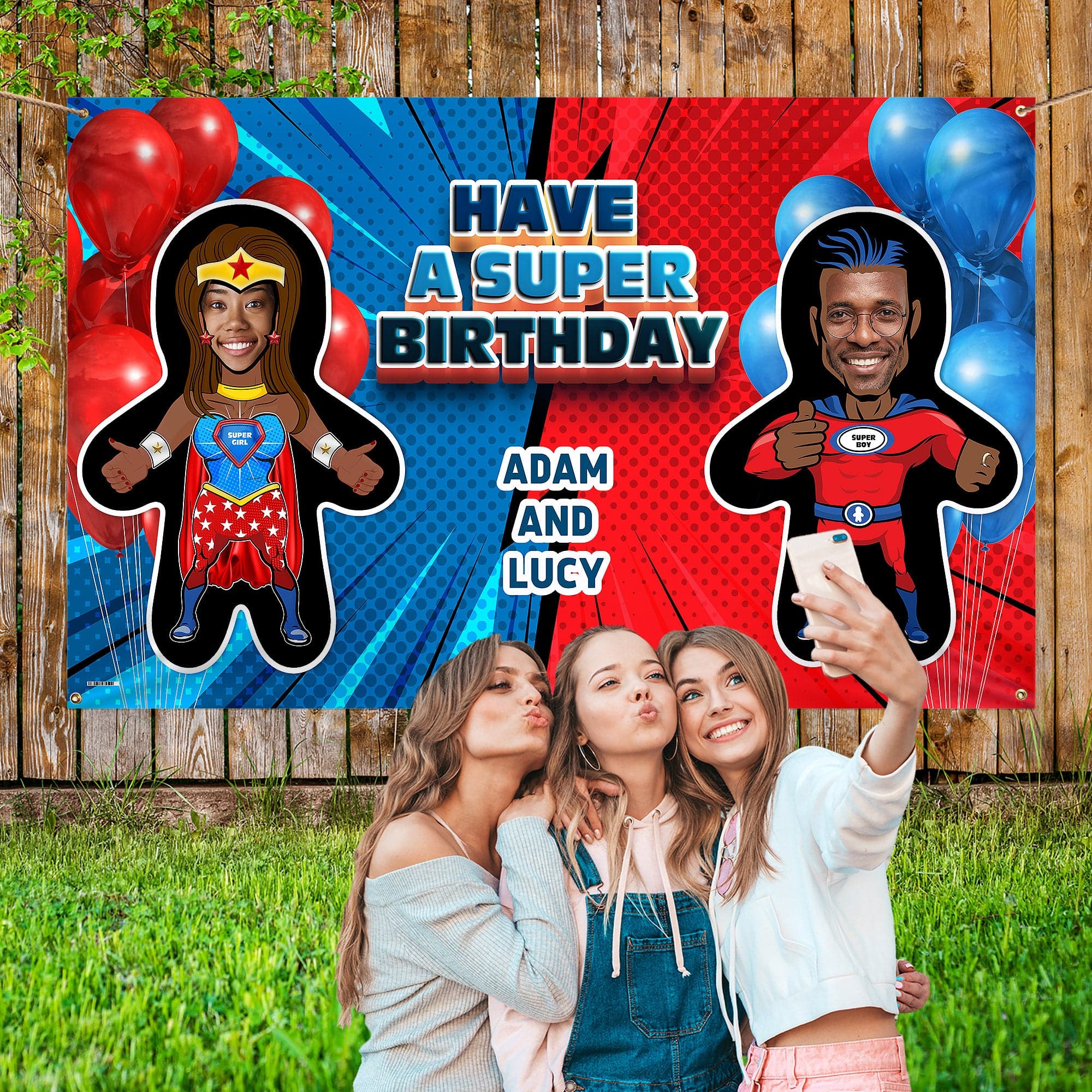 Superhero Battle - Mini Me World - Personalised Banner - 5ft x 3ft ...