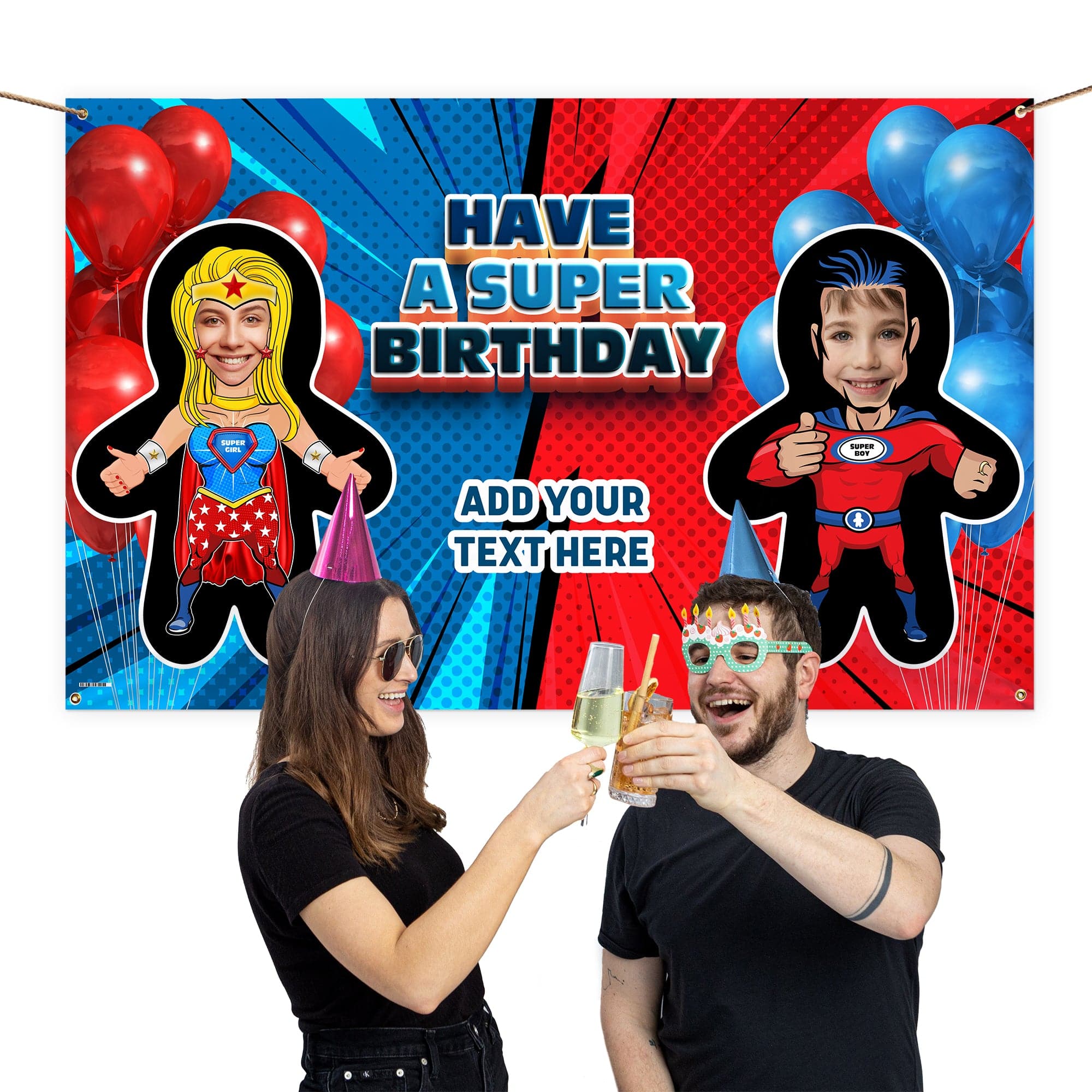 Superhero Battle - Mini Me World - Personalised Banner - 5ft x 3ft ...