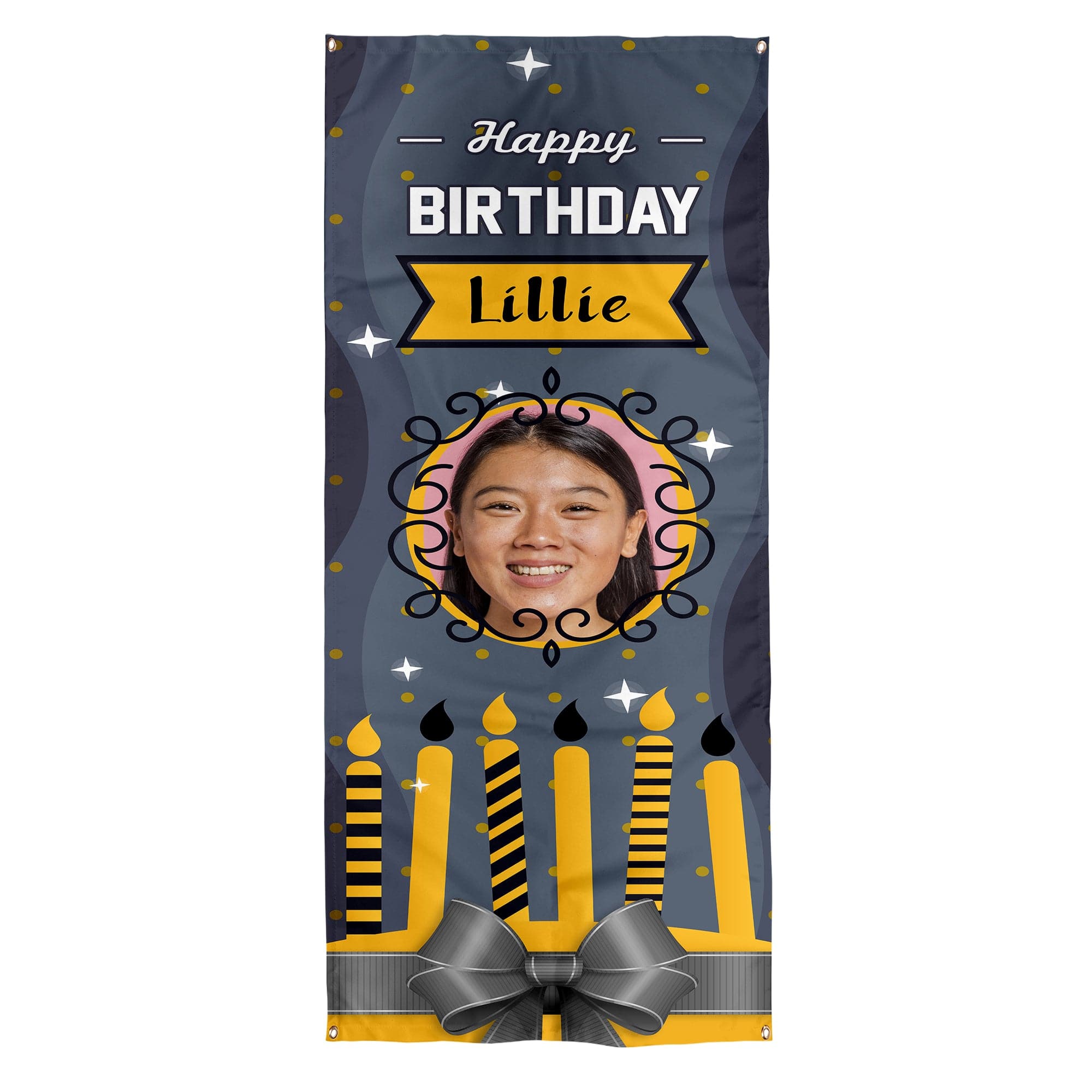 Personalised Text - Mustard Spot - Birthday Photo Door Banner – https ...
