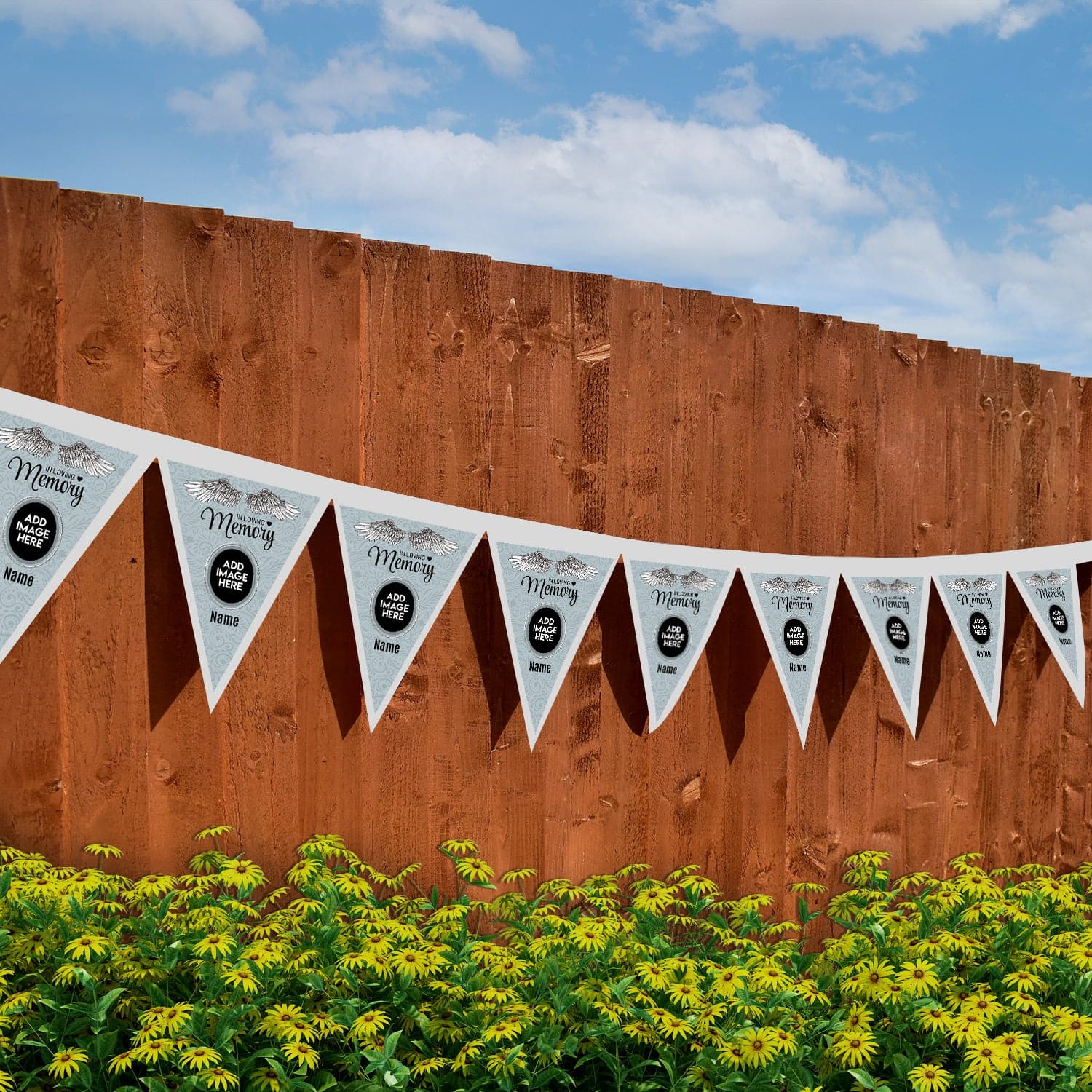 Personalised In Loving Memory, Angel Wings 3m Fabric Bunting – https ...