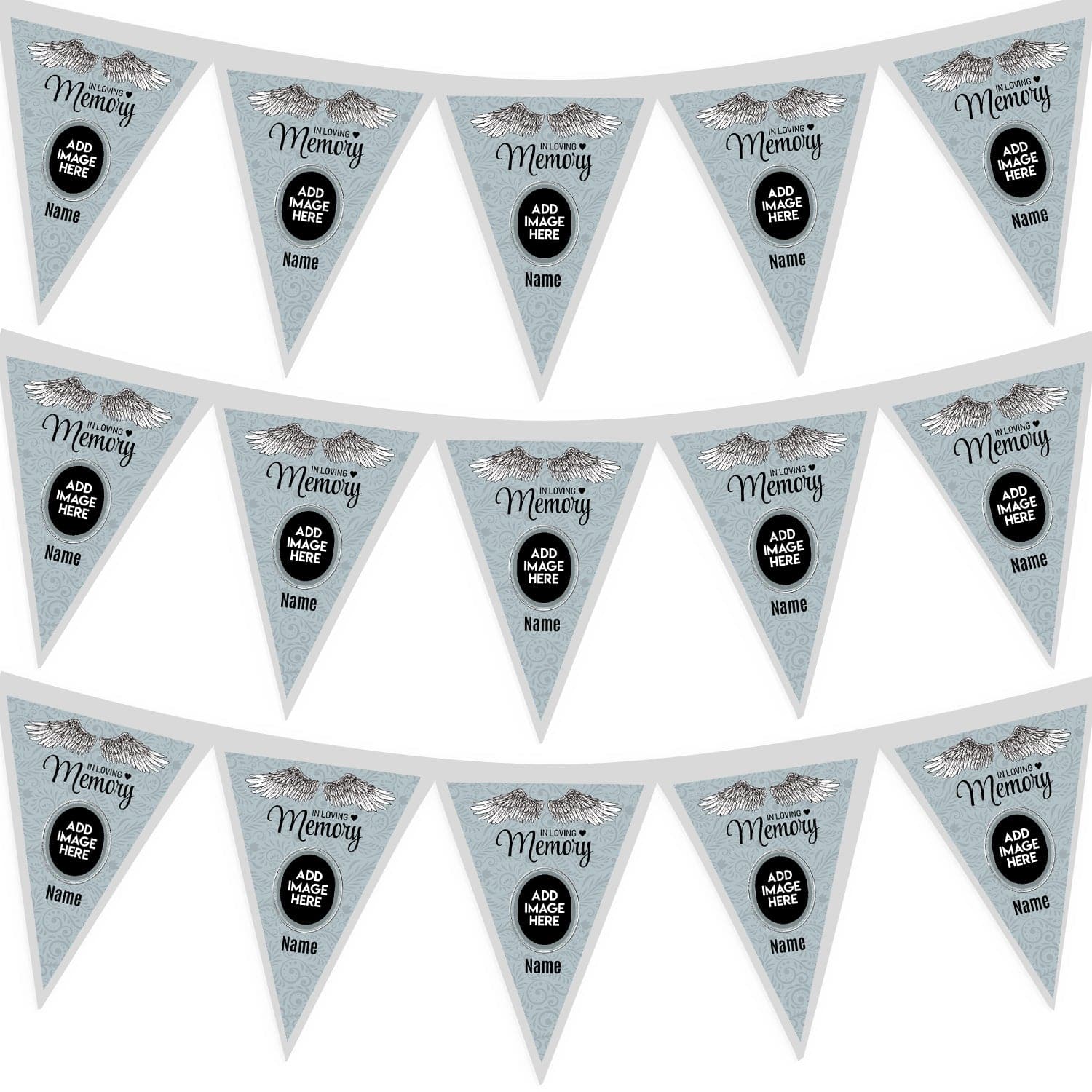Personalised In Loving Memory, Angel Wings 3m Fabric Bunting – https ...