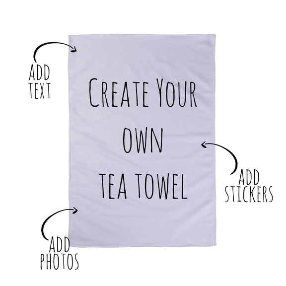 Personalised Lightweight, Microfibre Tea Towel - Create Your Own ...