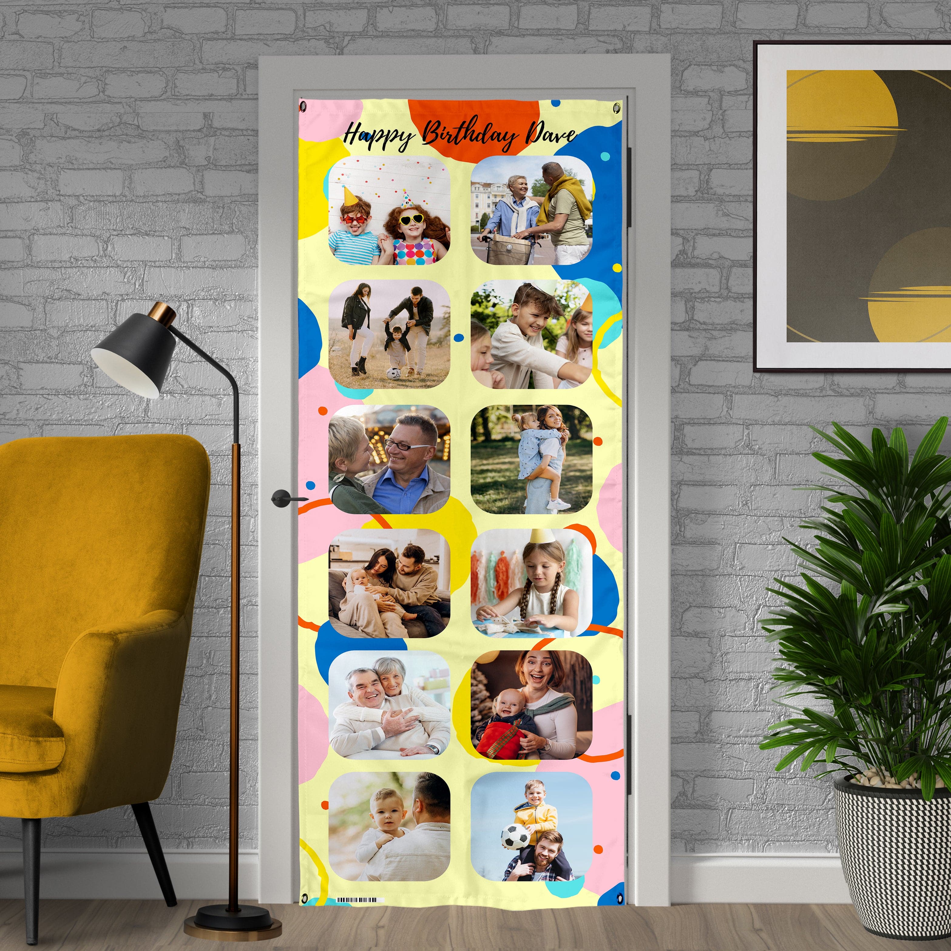 Personalised Text - Funky Pop - Birthday 12 Photo Door Banner – https ...