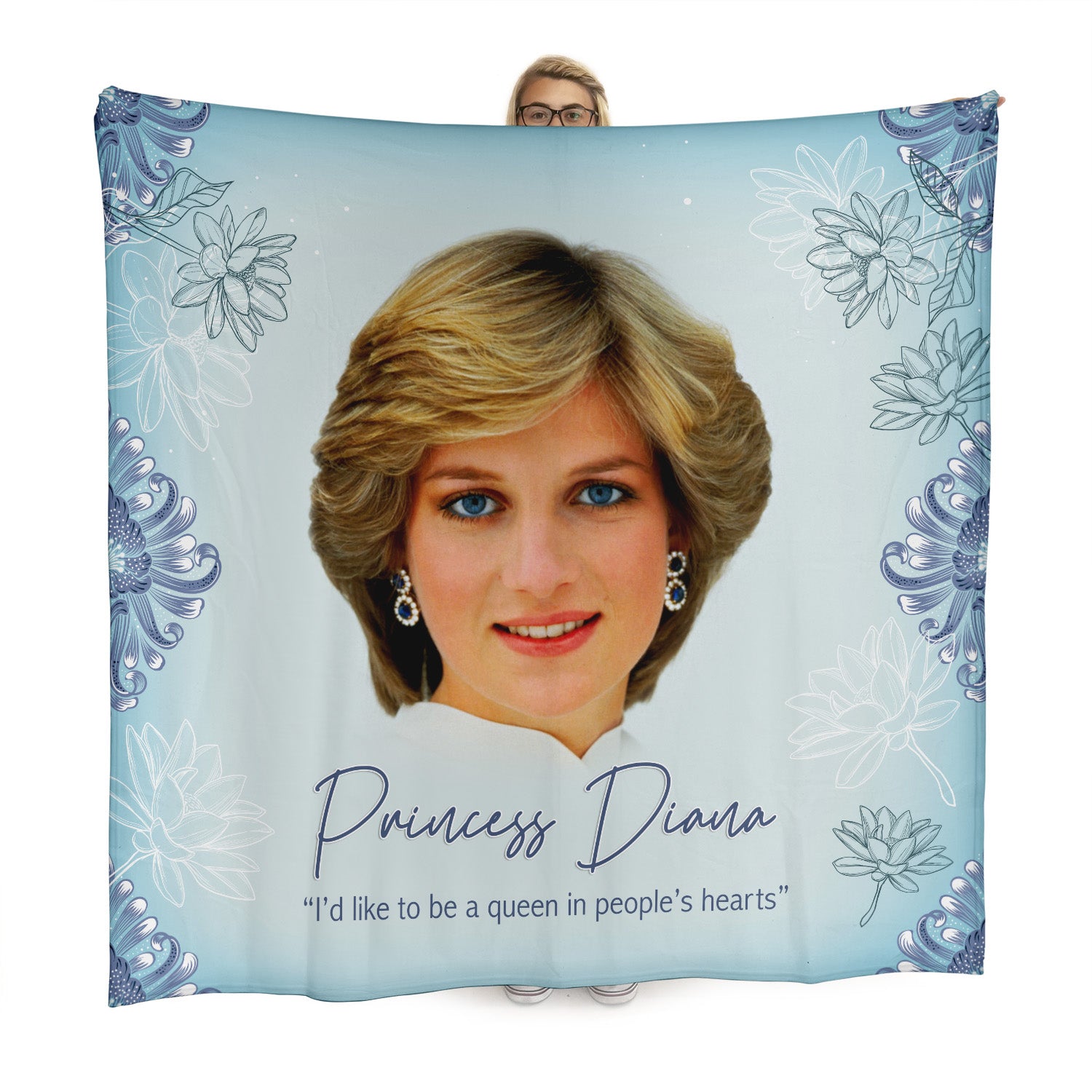 Princess Diana - Queen In People's Hearts - 150 x 150cm Fleece Blanket ...