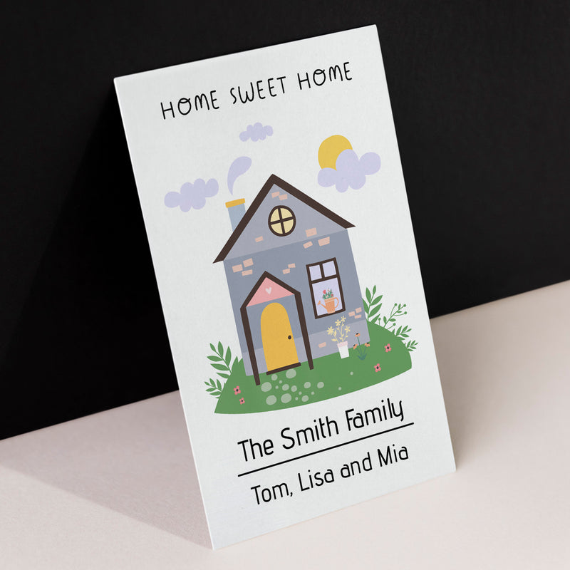 Personalised Home Sweet Home - A4 Metal Sign Plaque - Frame Options Av