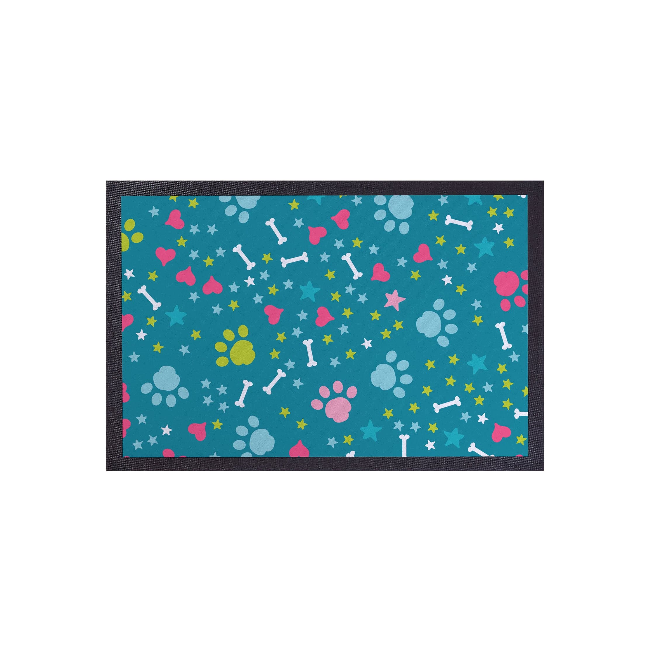 Personalised Pet Bowl Mat - Multicoloured Paw Prints – https ...