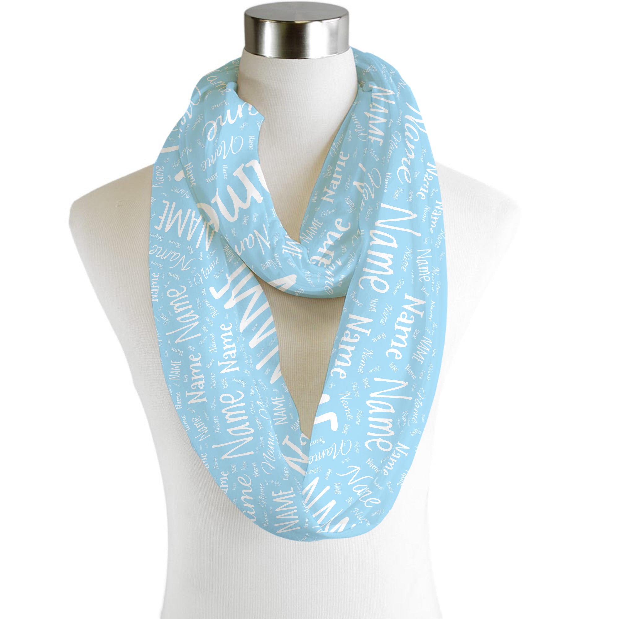 Name Collage - Chiffon Infinity Scarf – https://britishmade.gifts/