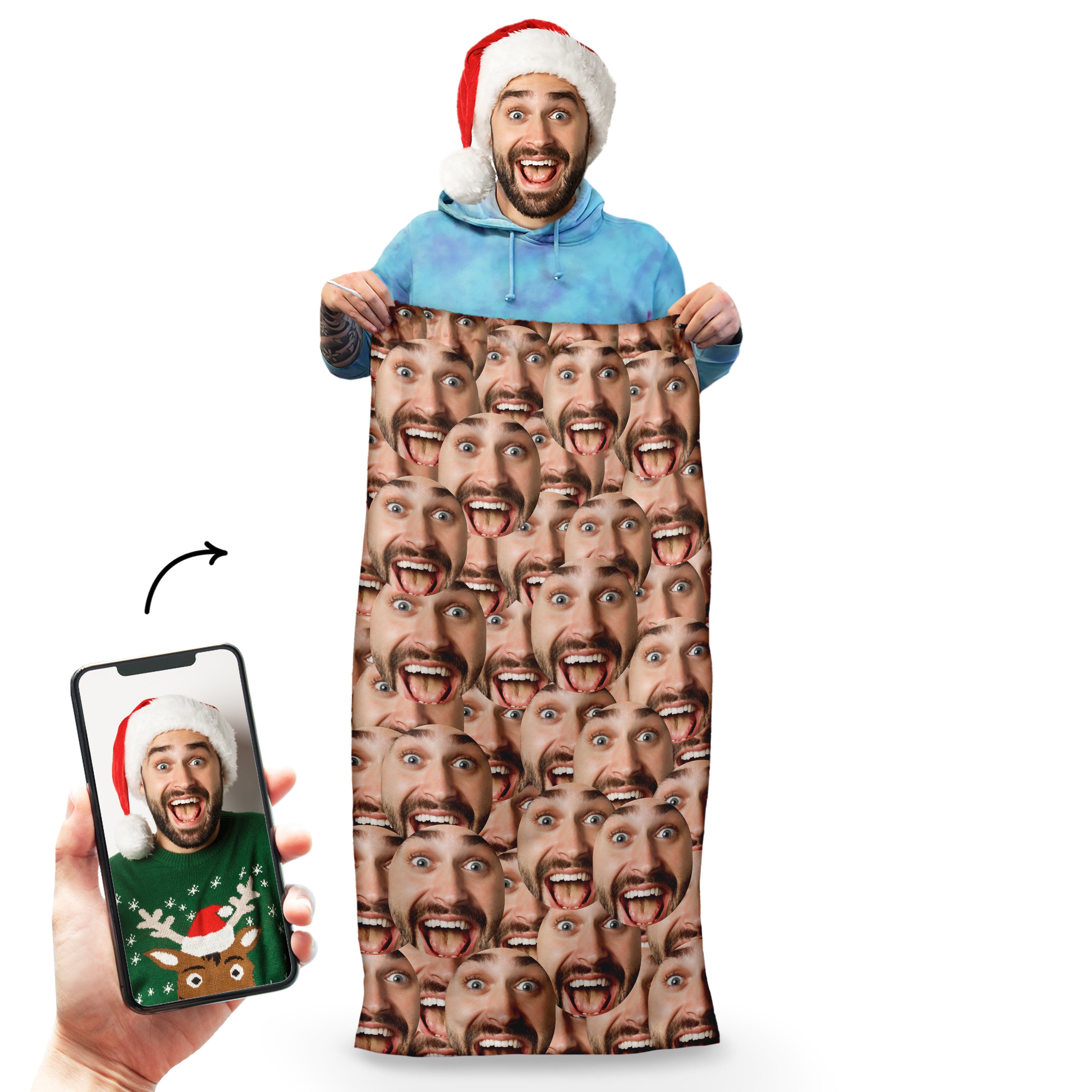 Photo Face All Over - Giant Santa Sack – https://britishmade.gifts/