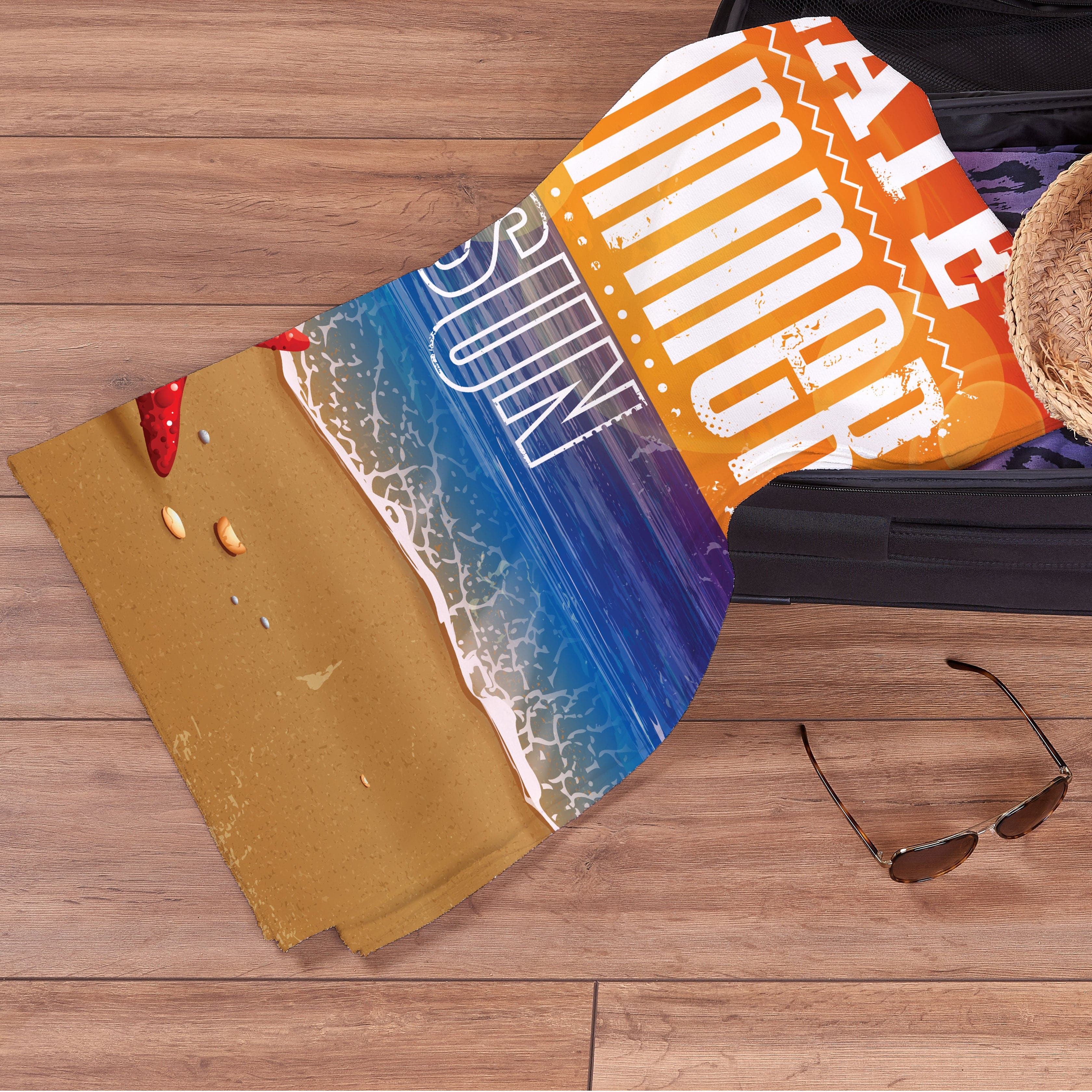 Personalised Lightweight, Microfibre Large Beach Towel - Late Summer S ...