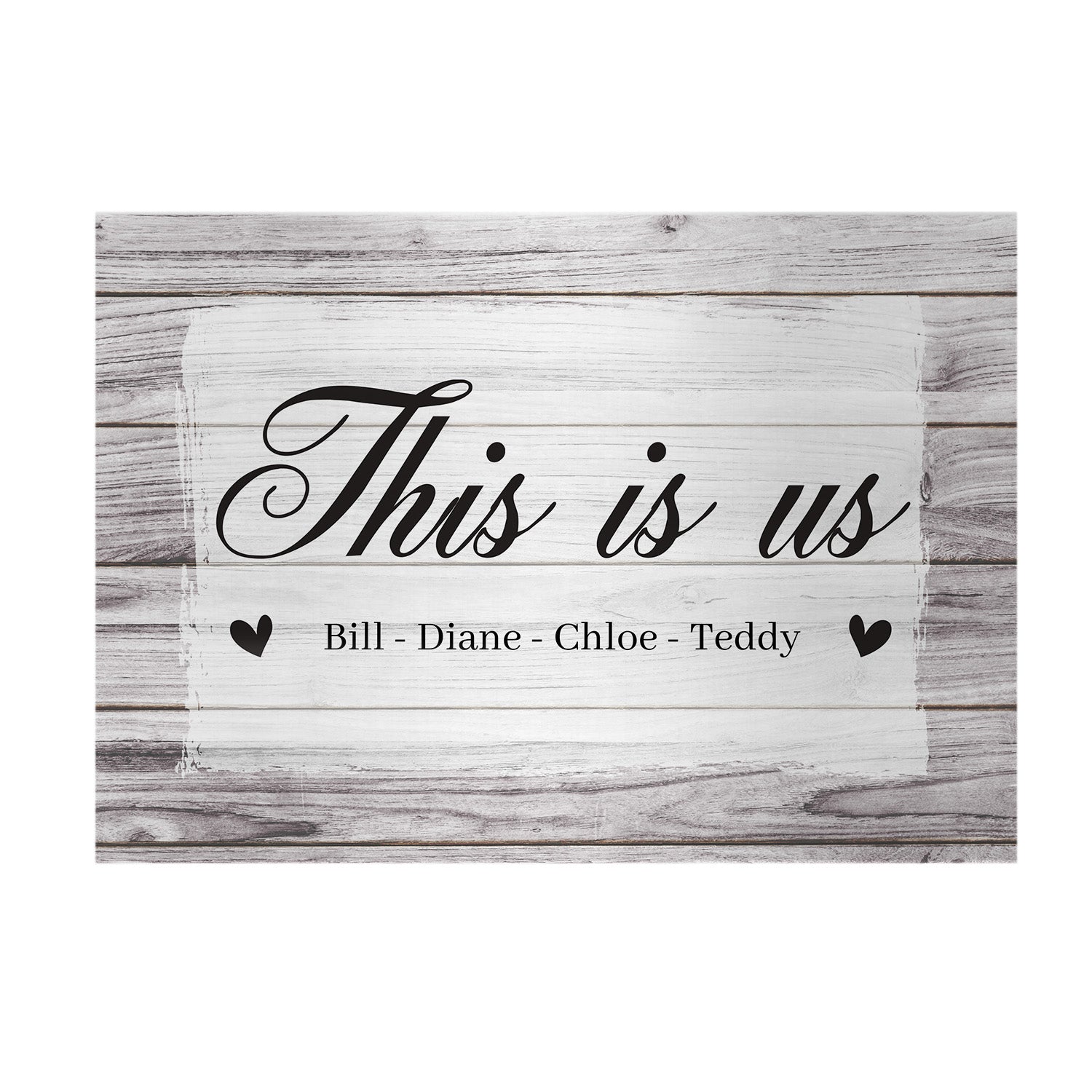 Personalised This Is Us - A4 Metal Sign Plaque - Frame Options Availab ...