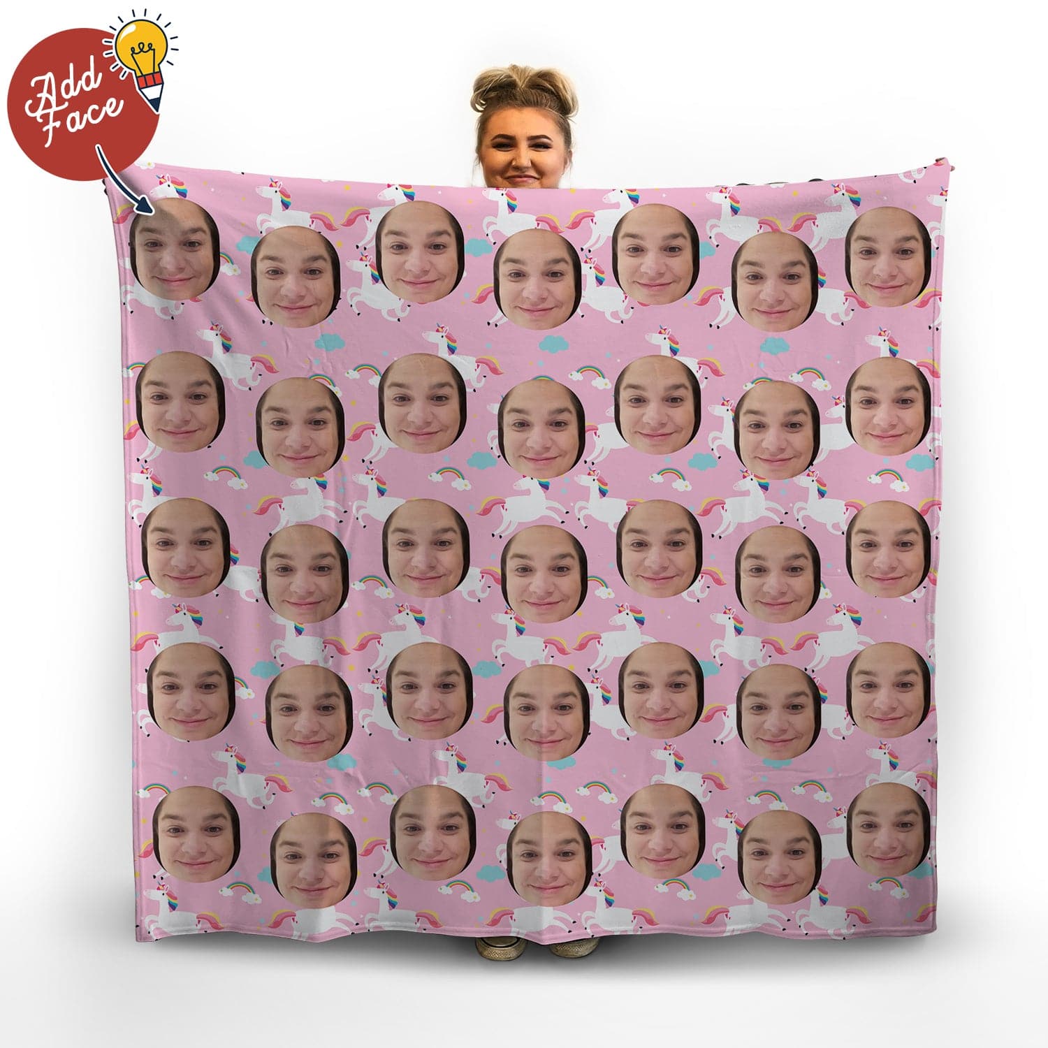 Unicorn - Face Scatter Blanket – https://britishmade.gifts/