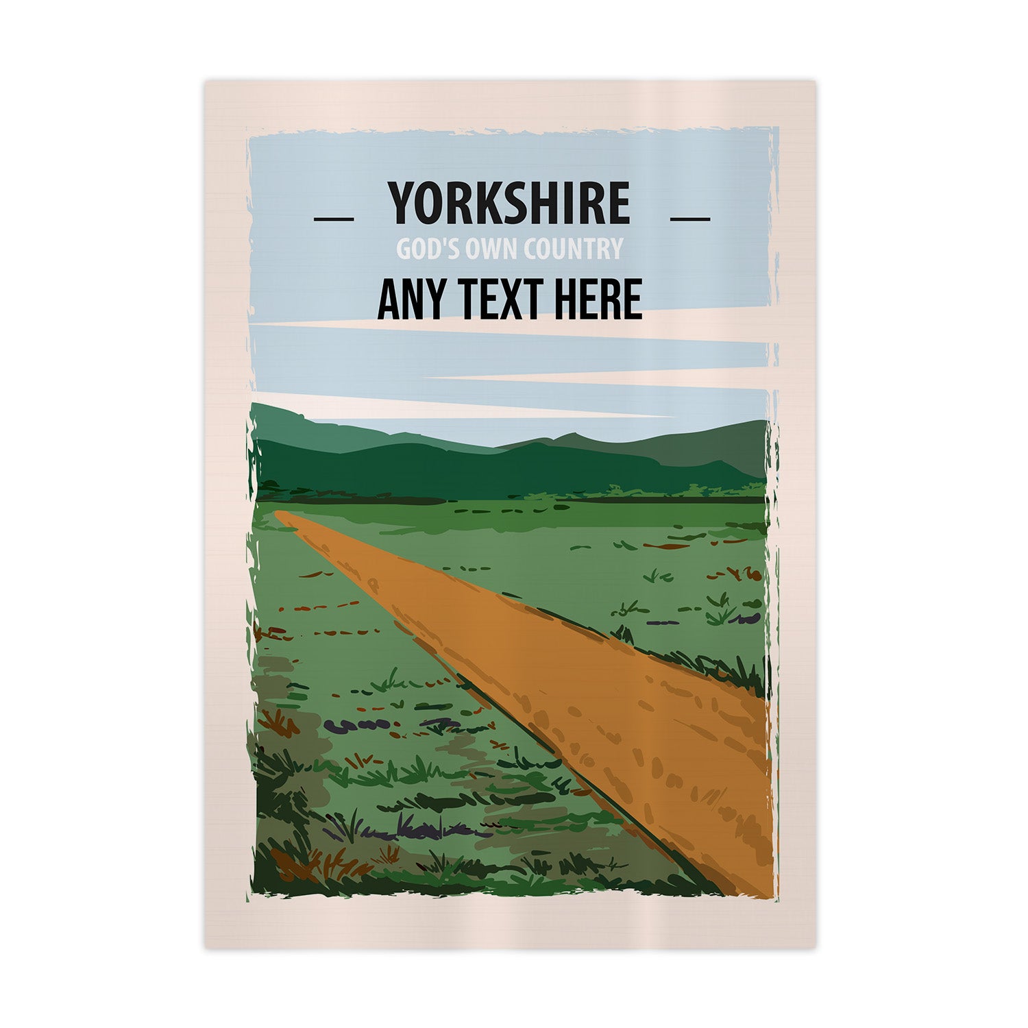 Personalised Yorkshire - A4 Metal Sign Plaque - Frame Options Availabl ...