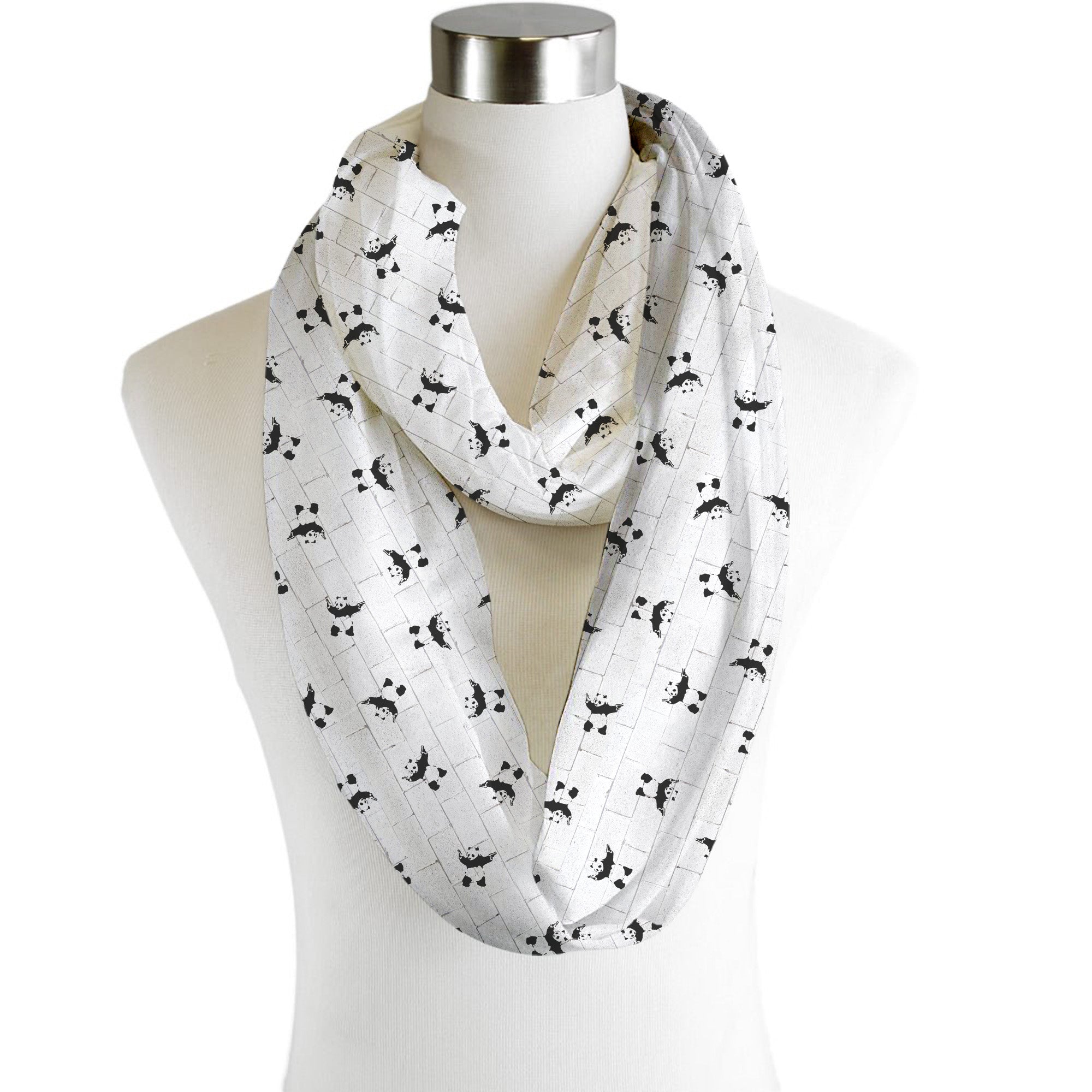 Banksy Panda - Scarf - Infinity - Chiffon – https://britishmade.gifts/