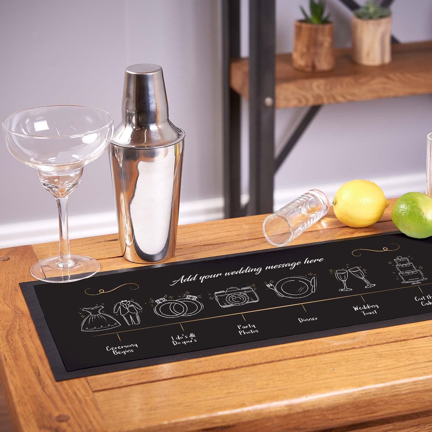 Personalised Bar Runner - Wedding Timeline- Black – https://britishmade ...