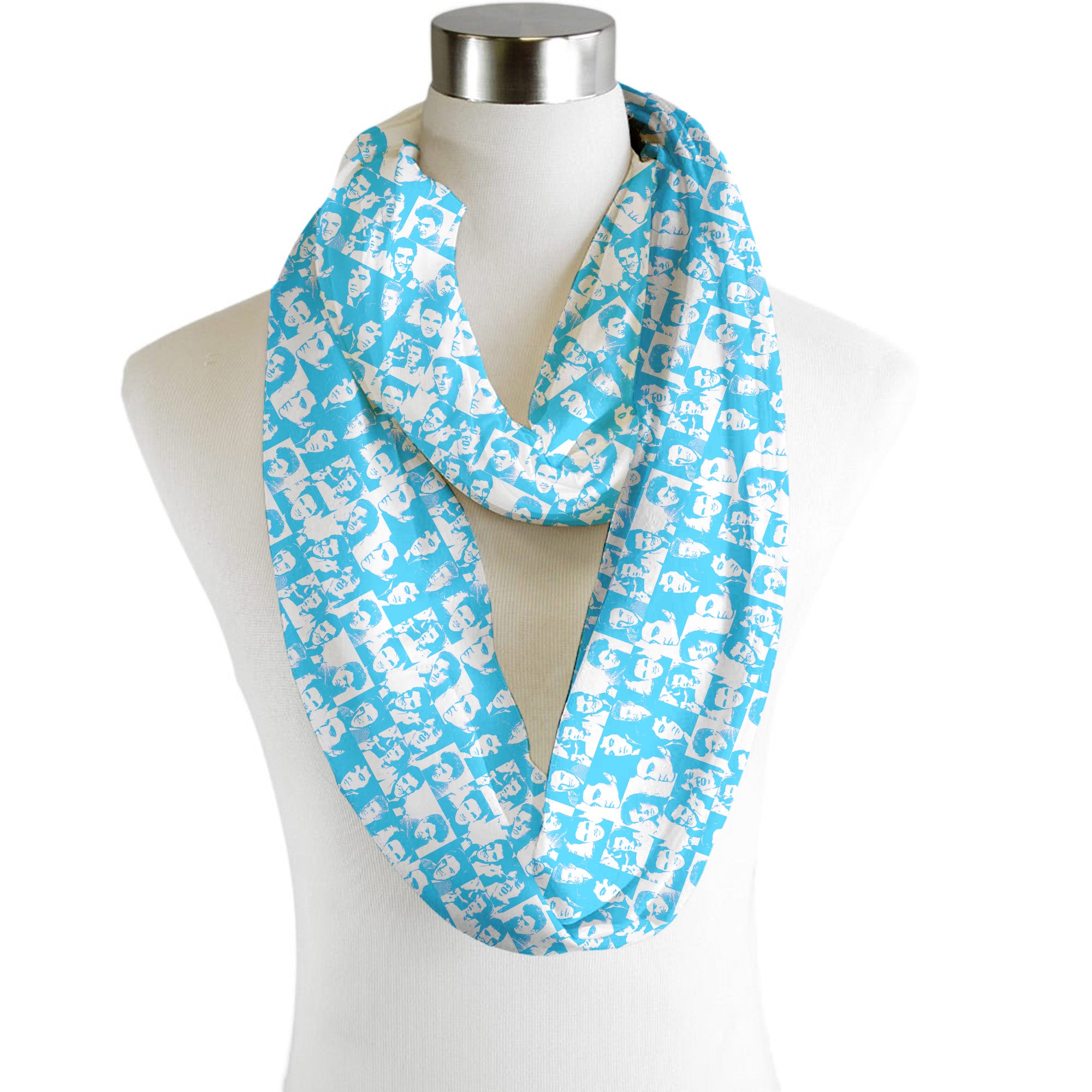 elvis - Blue - Scarf - Infinity - Chiffon – https://britishmade.gifts/